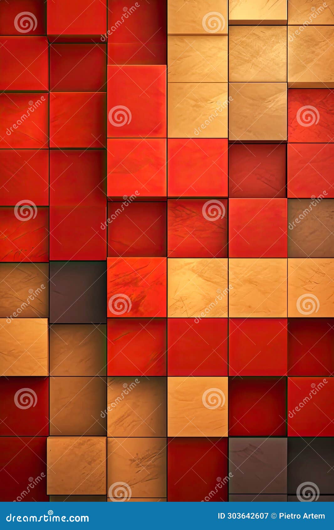 Golden Ratio Pattern with Red Blocks Stock Image - Image of texture ...