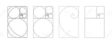 Golden Ratio Template. Method Golden Section Set. Fibonacci Array, Numbers. Harmony Proportions ...