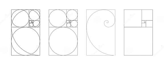 Golden Ratio Template. Method Golden Section Set. Fibonacci Array ...