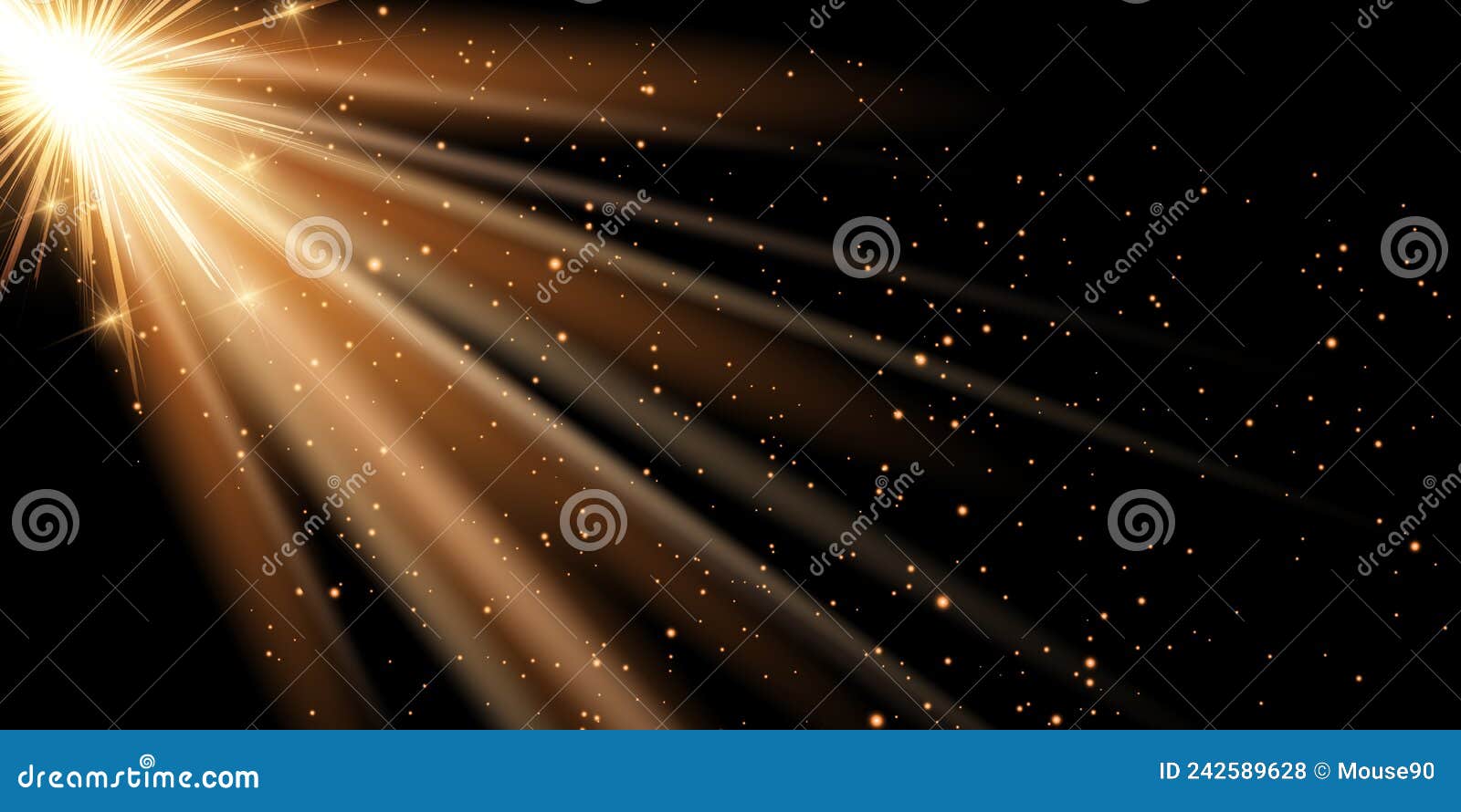 Golden rays banner stock vector. Illustration of christmas - 242589628