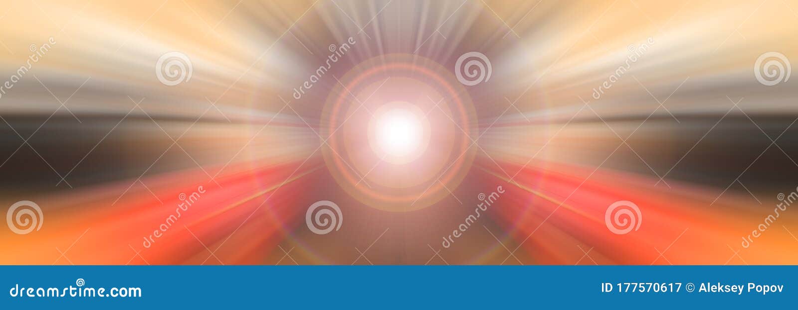 Golden Rays of Light. Light from Central Point. Bright Flash of Light ...