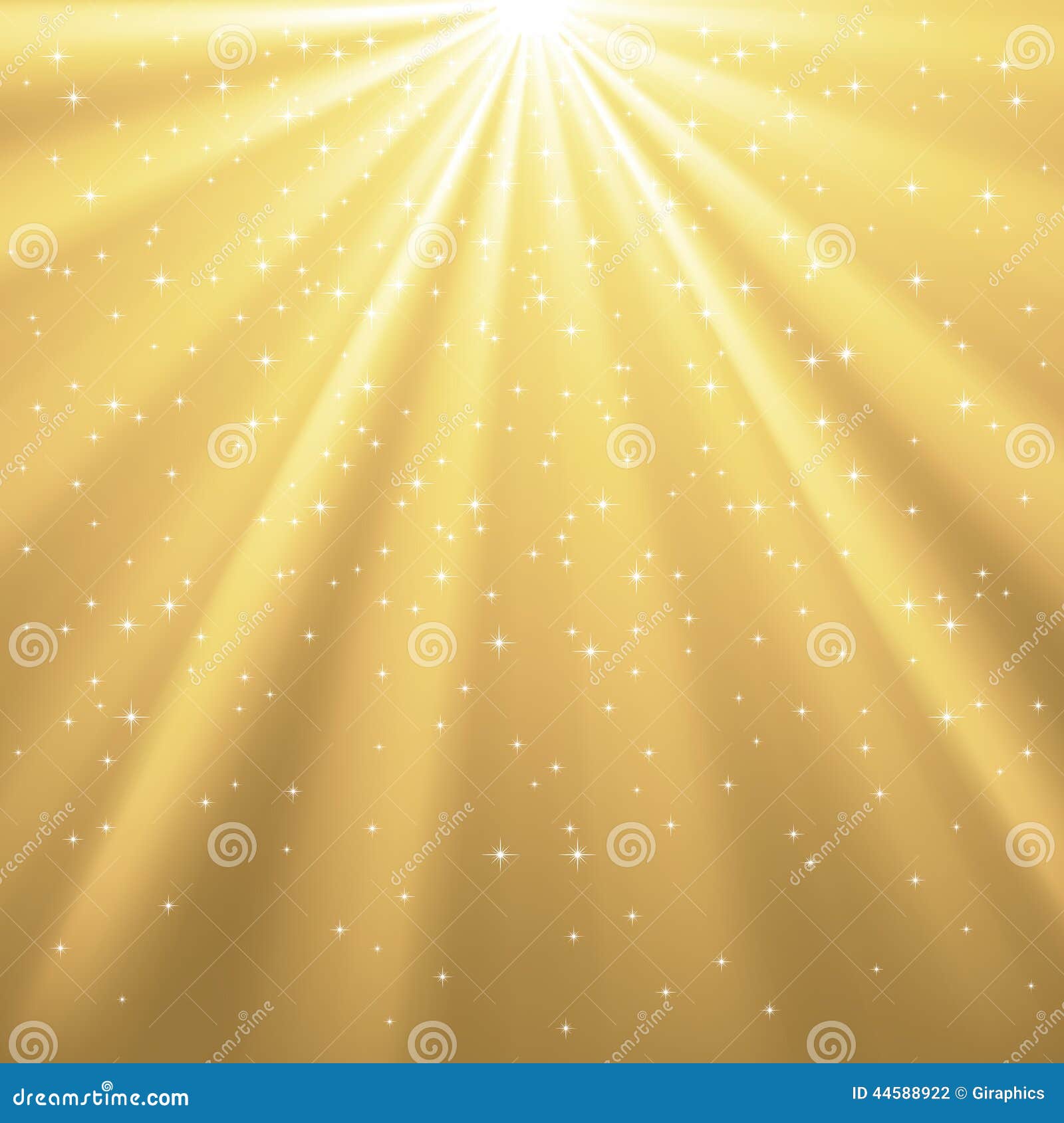 Golden Rays of Light and Stars Stock Vector - Illustration of glow ...