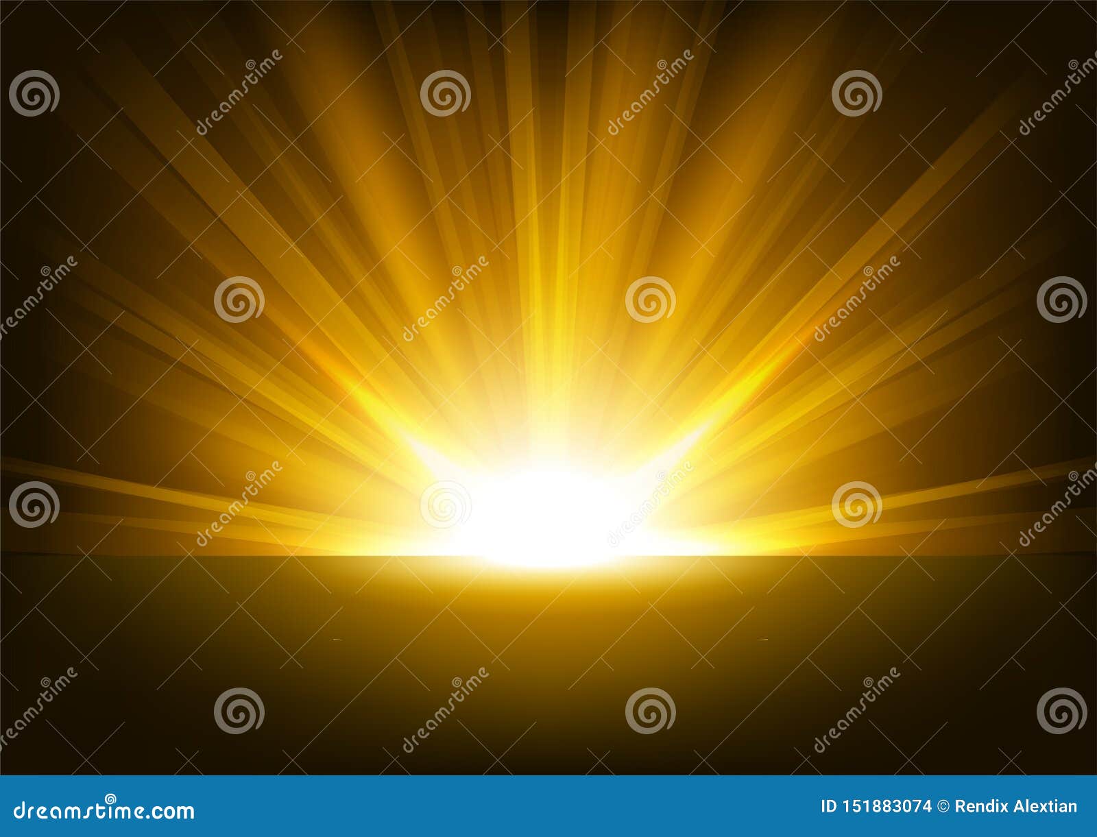 Golden Rays Rising on Dark Background Stock Vector - Illustration of ...