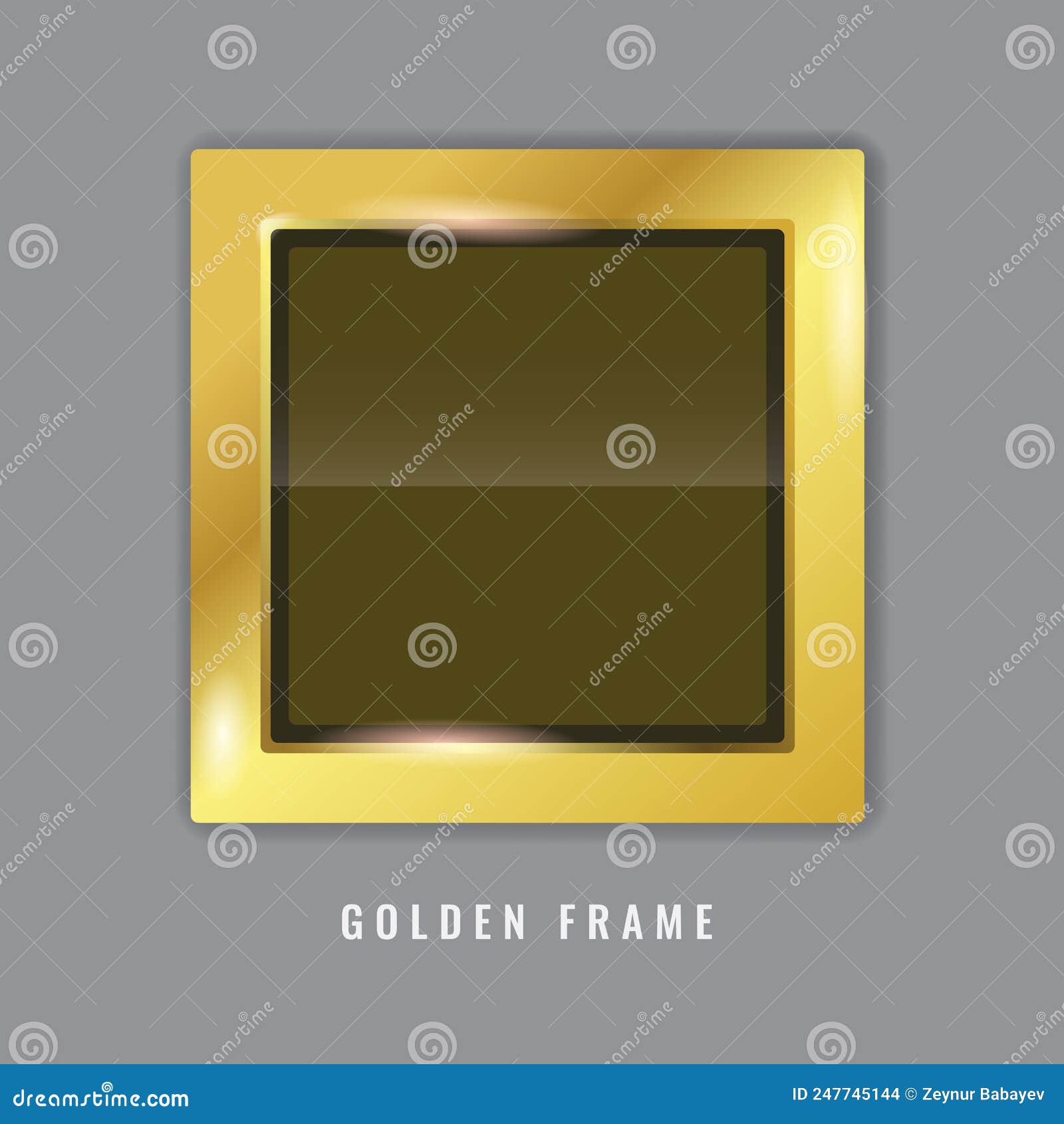 Golden Realistic Rectangle Frame for Your Design. Stock Vector ...