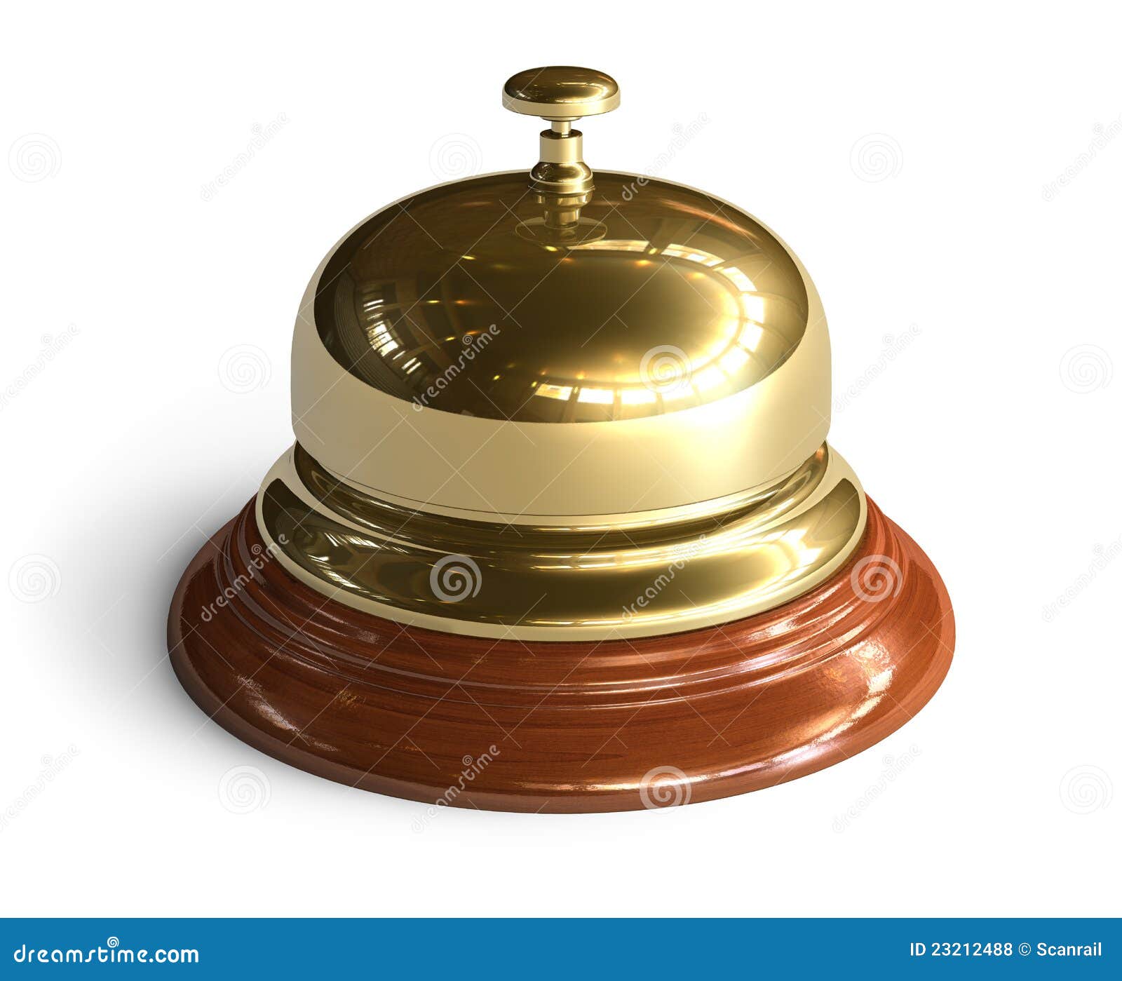 Reception Bell Isolated On Transparent Background. Vector Realistic ...