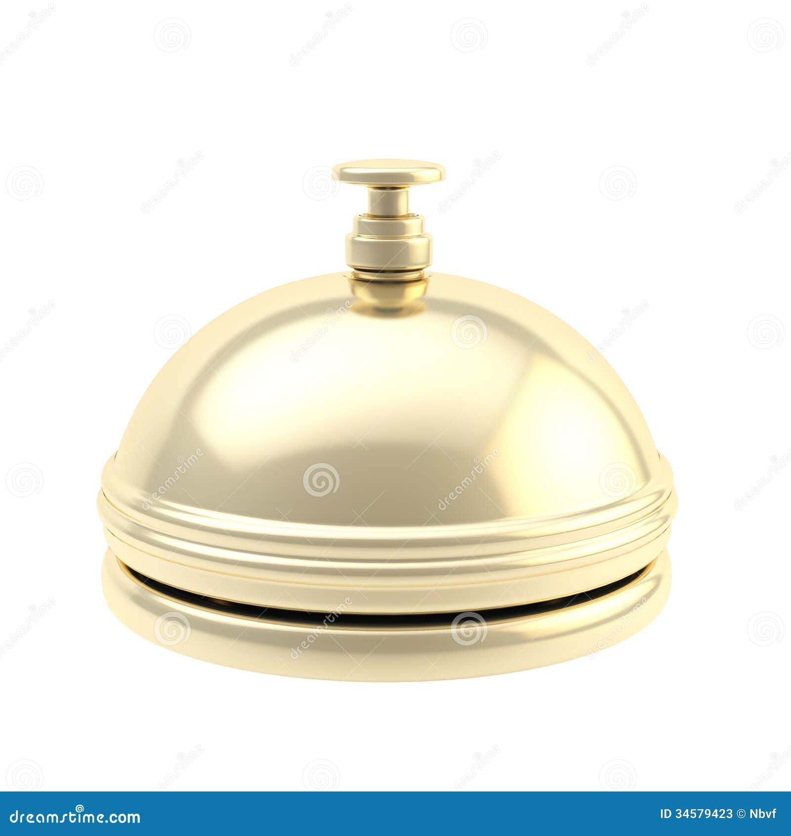 Golden Reception Bell with Reflections Isolated Stock Illustration ...