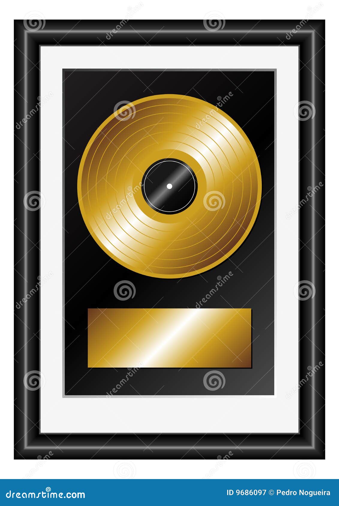 Golden record stock vector. Illustration of fashioned - 9686097