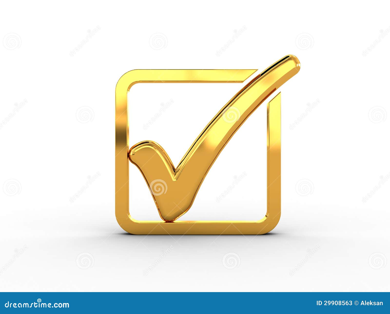 Golden Rectangle with Check Mark Stock Illustration - Illustration of ...
