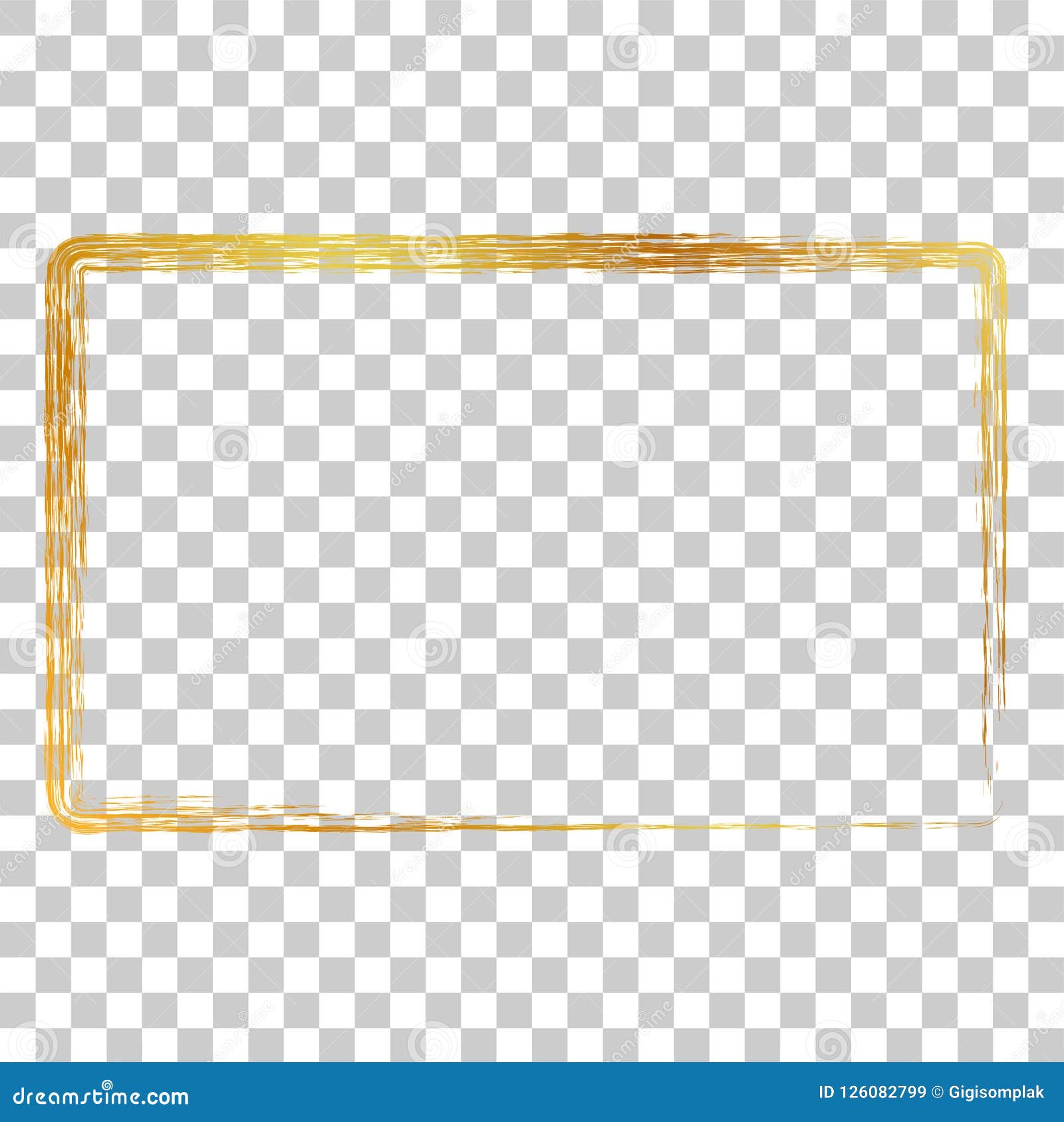 Golden Rectangle Crayon Frame, at Transparent Effect Background Stock ...