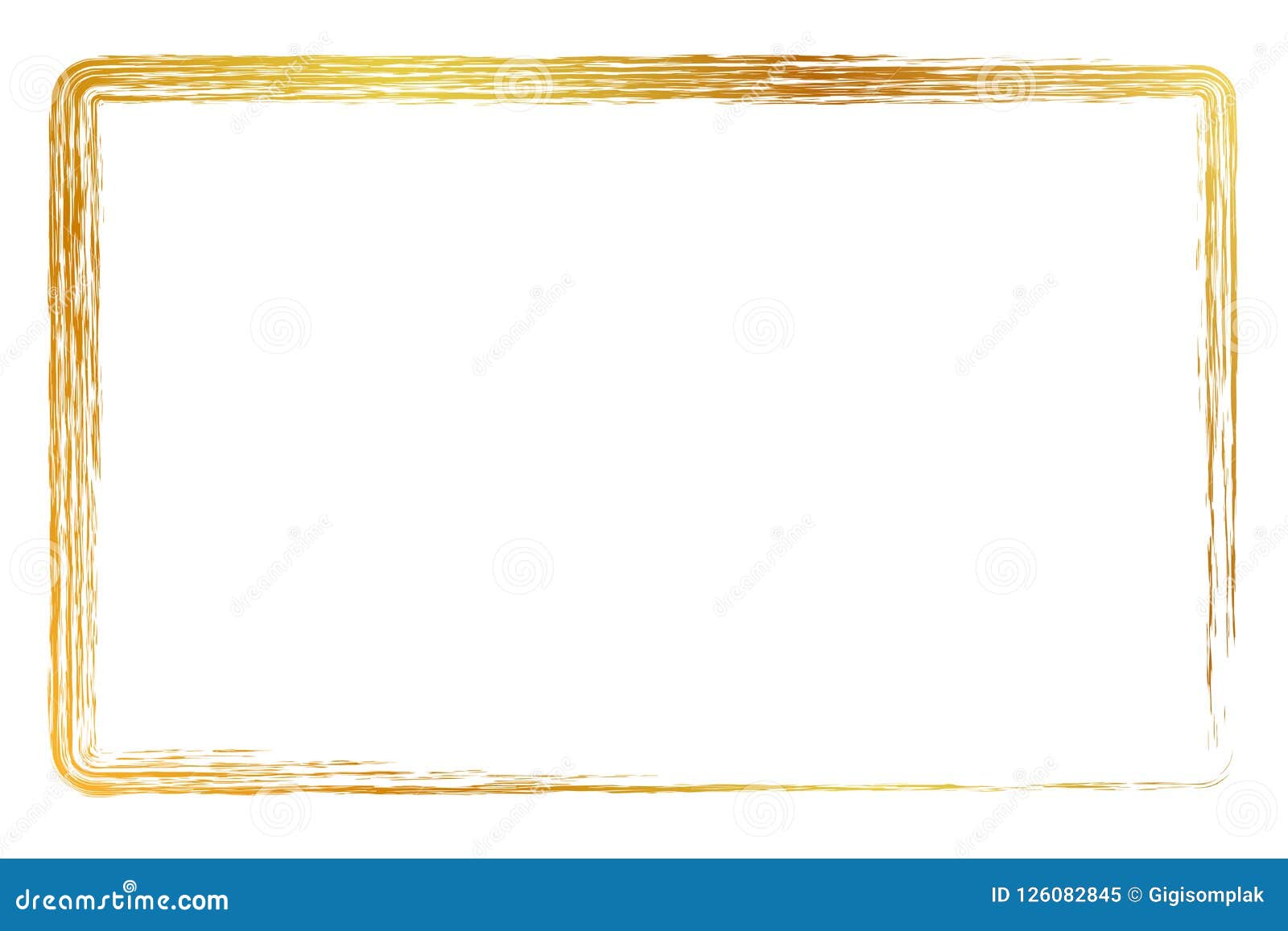 Golden Rectangle Crayon Frame Stock Vector - Illustration of abstract ...