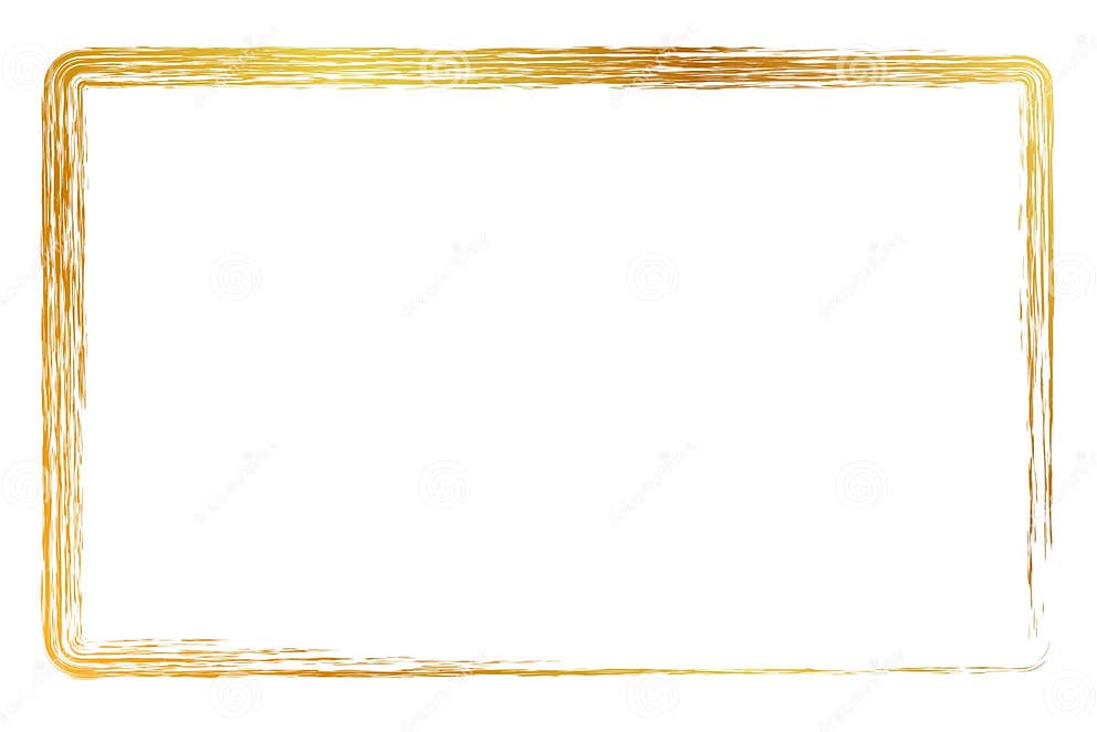 Golden Rectangle Crayon Frame Stock Vector - Illustration of abstract ...