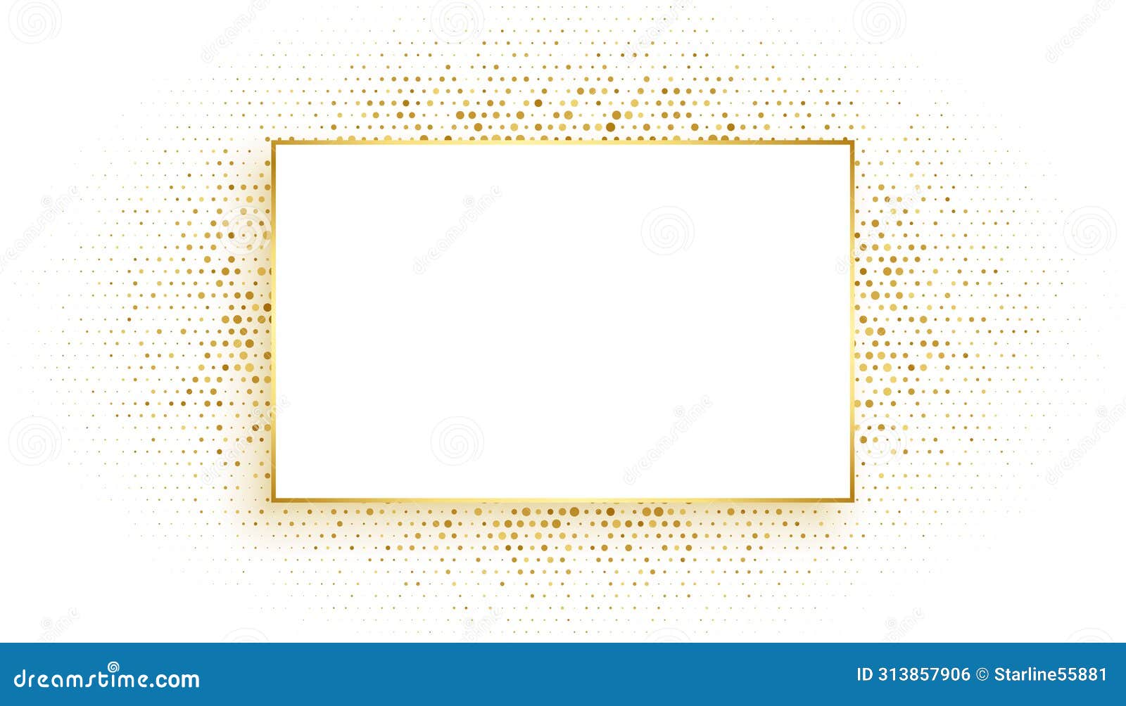 Golden Rectangle Frame with Glitter Background Design Stock Vector ...