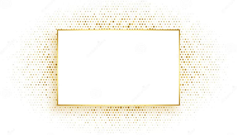 Golden Rectangle Frame with Glitter Background Design Stock Vector ...