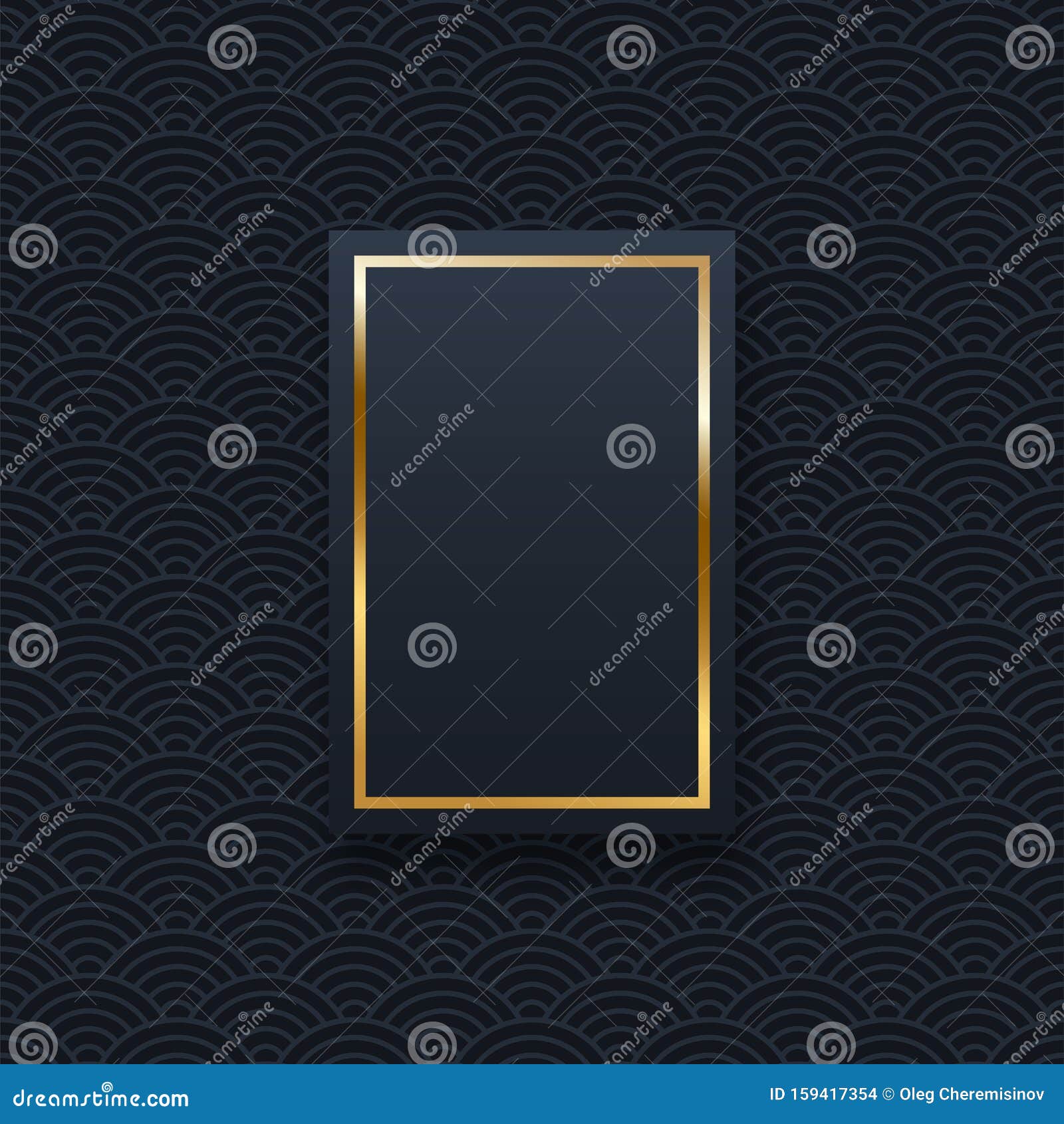 Golden Rectangle Frame Minimalistic Template with Text Space Stock ...