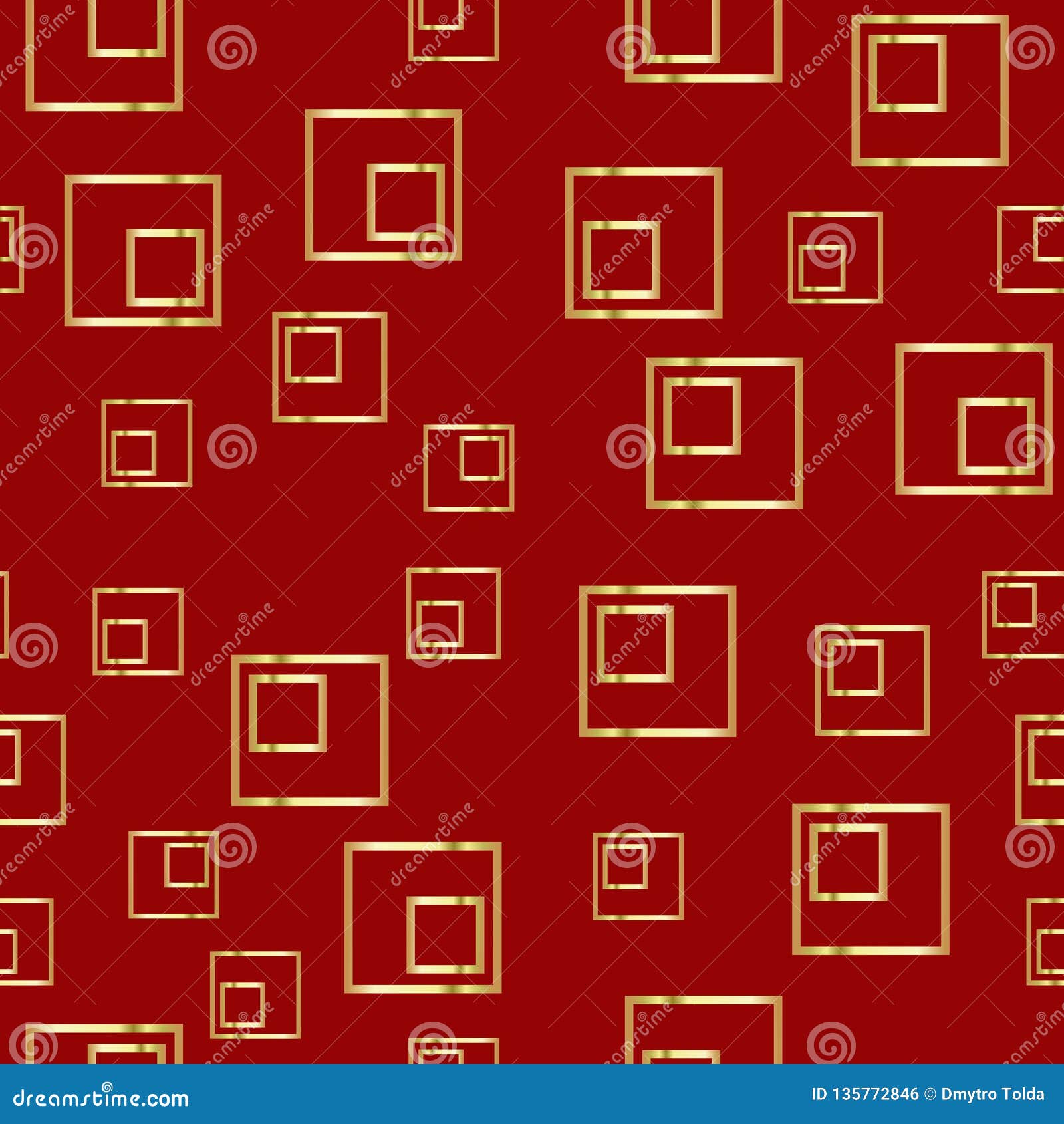 Golden Rectangle on a Red Background Seamless Pattern Stock Vector ...
