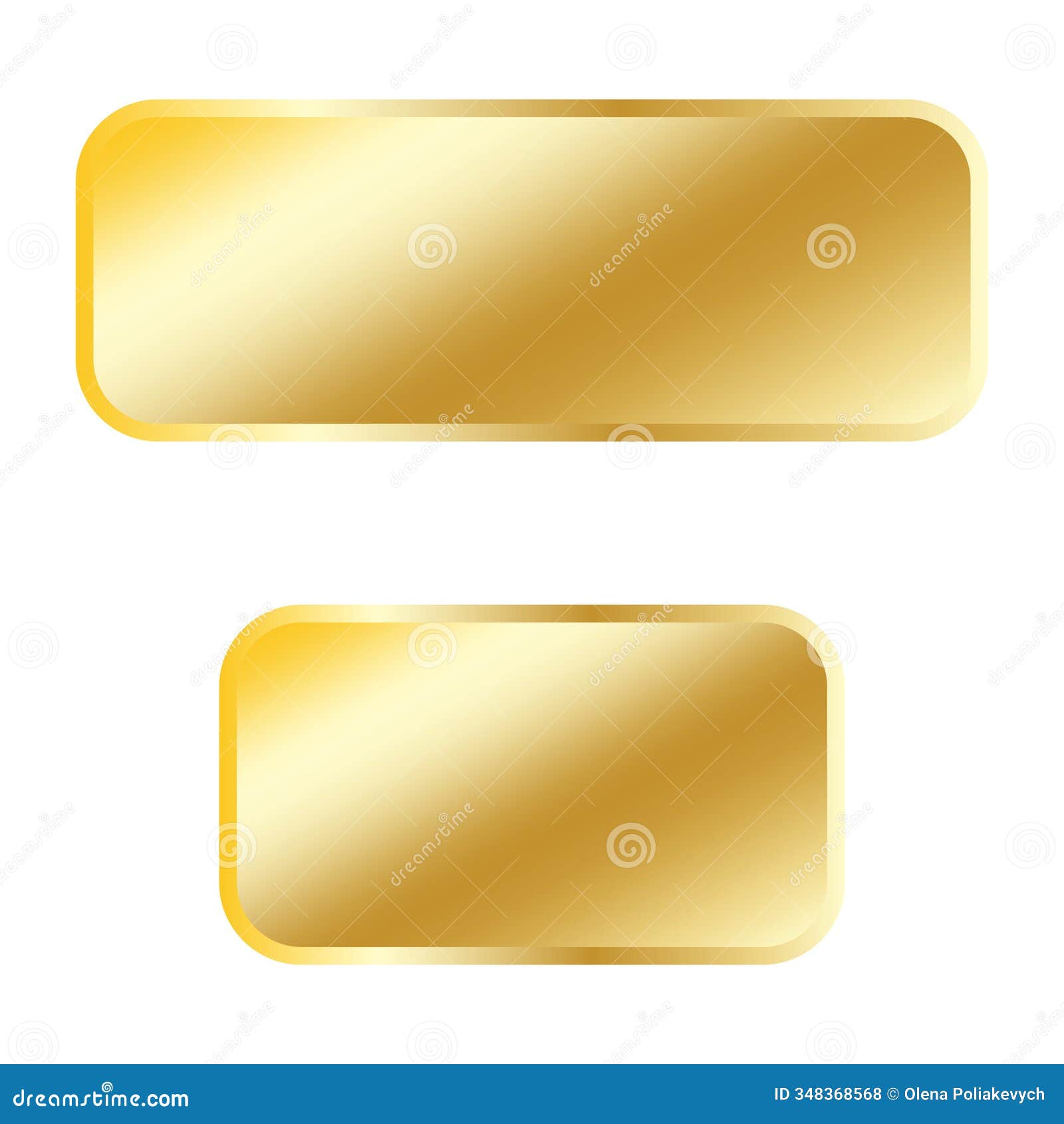 Golden Rectangle Shape. Shiny Gold Gradient. Luxurious Vector Style ...