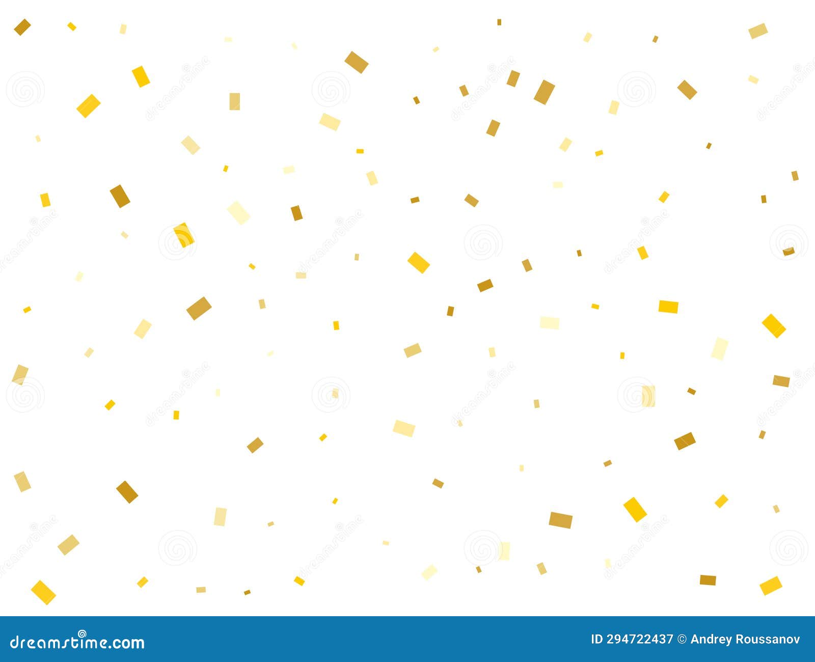 Golden Rectangles Confetti Background. Vector Illustration Stock ...