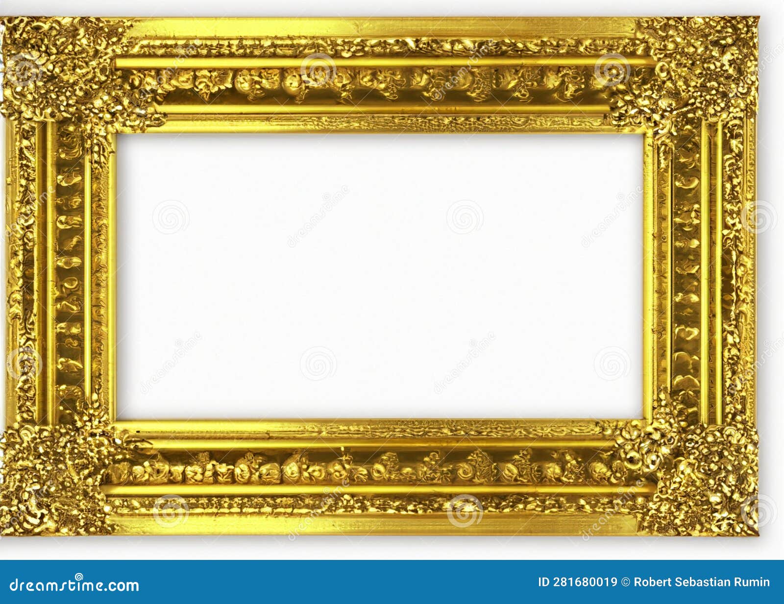 Golden rectangular frame stock image. Image of wood - 281680019