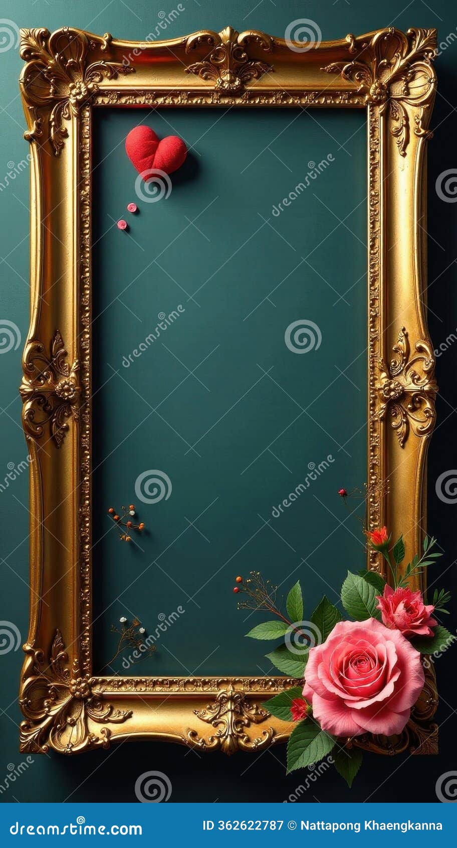 Golden Rectangular Frame, Horizontal Placement, Frame, Wedding Stock ...