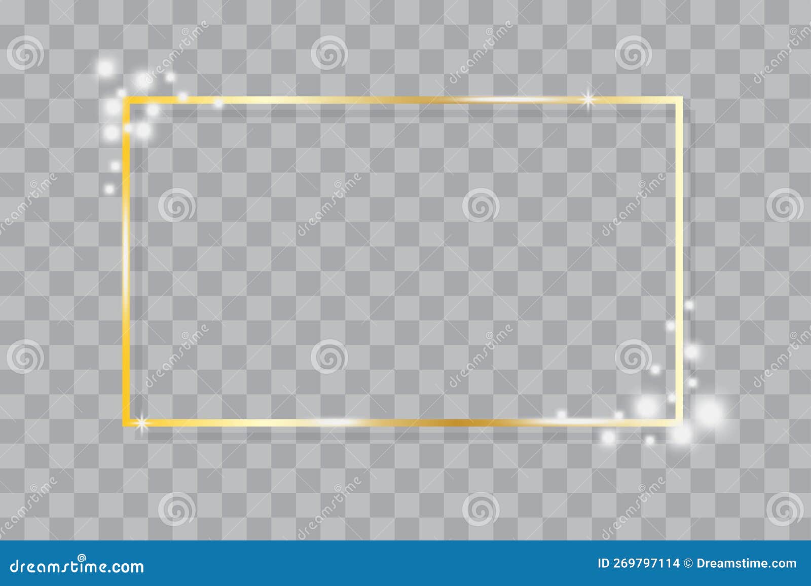 Golden Rectangular Frame. Photo Frame. Graphic Element. Vector ...