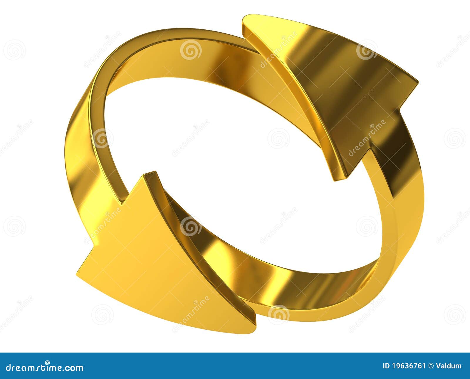 Golden recycle sign stock illustration. Illustration of connection ...