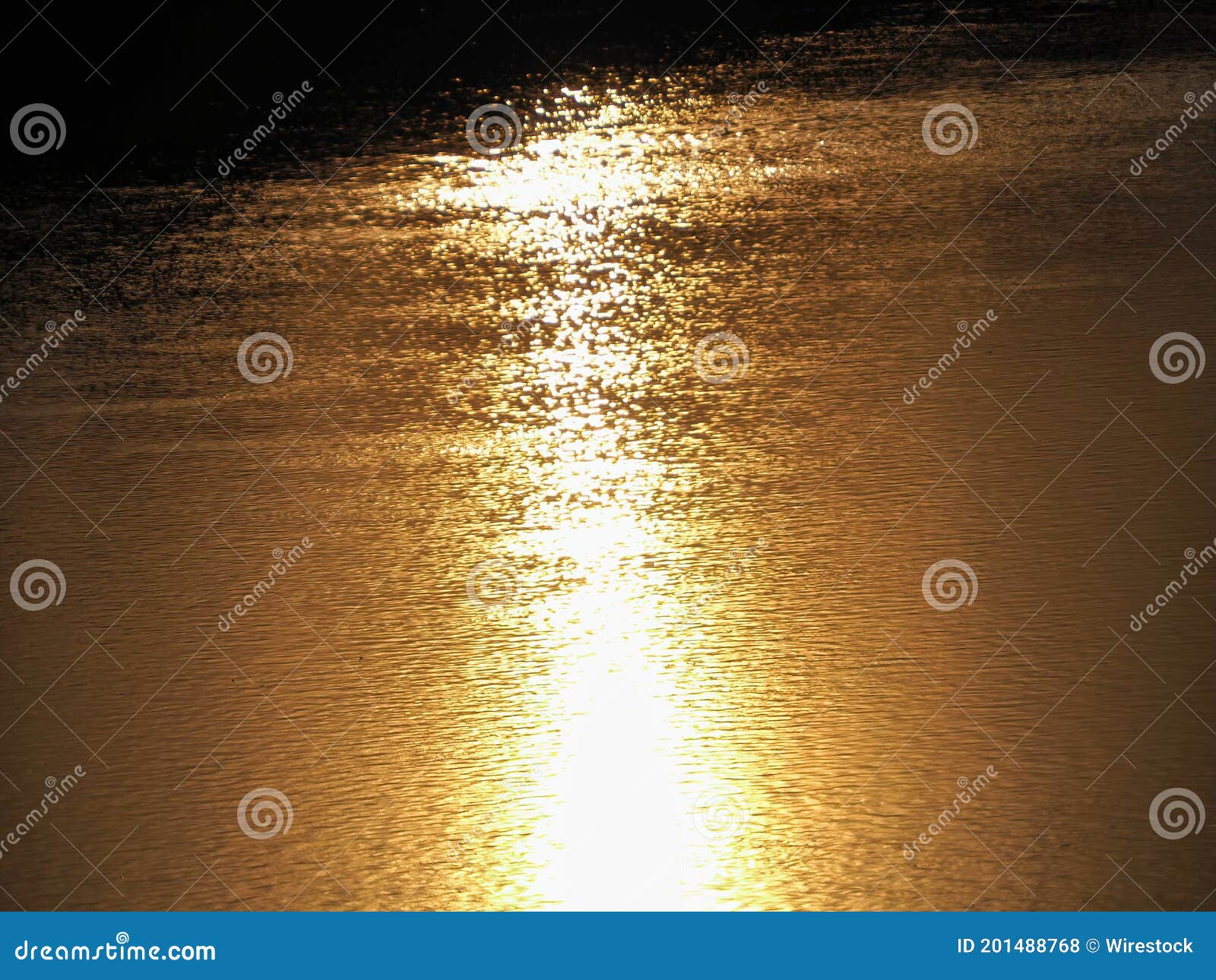 Golden Reflection of the Sunlight at the Sea Stock Photo - Image of ...