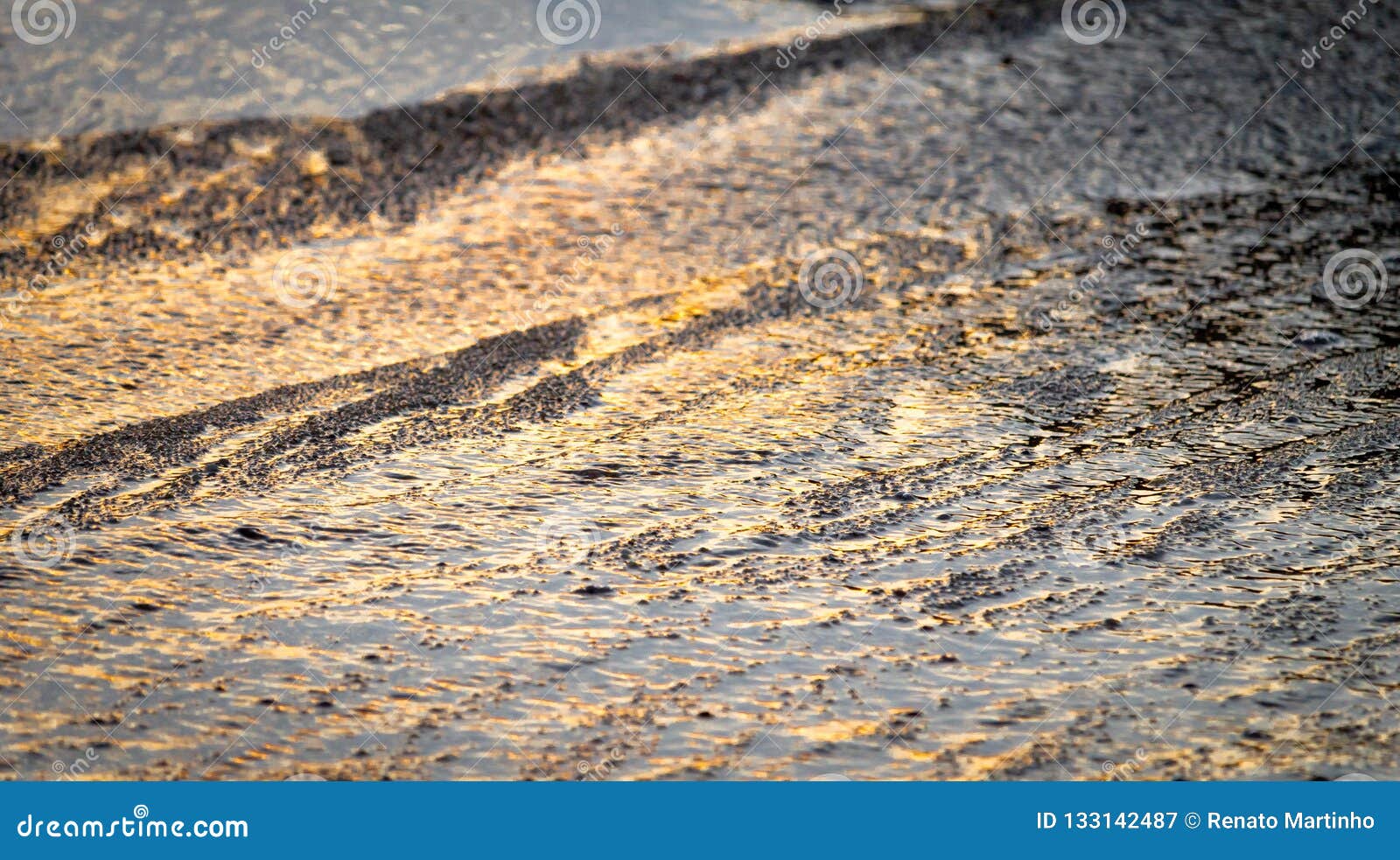 Golden Reflections on Water Background Stock Image - Image of bright ...