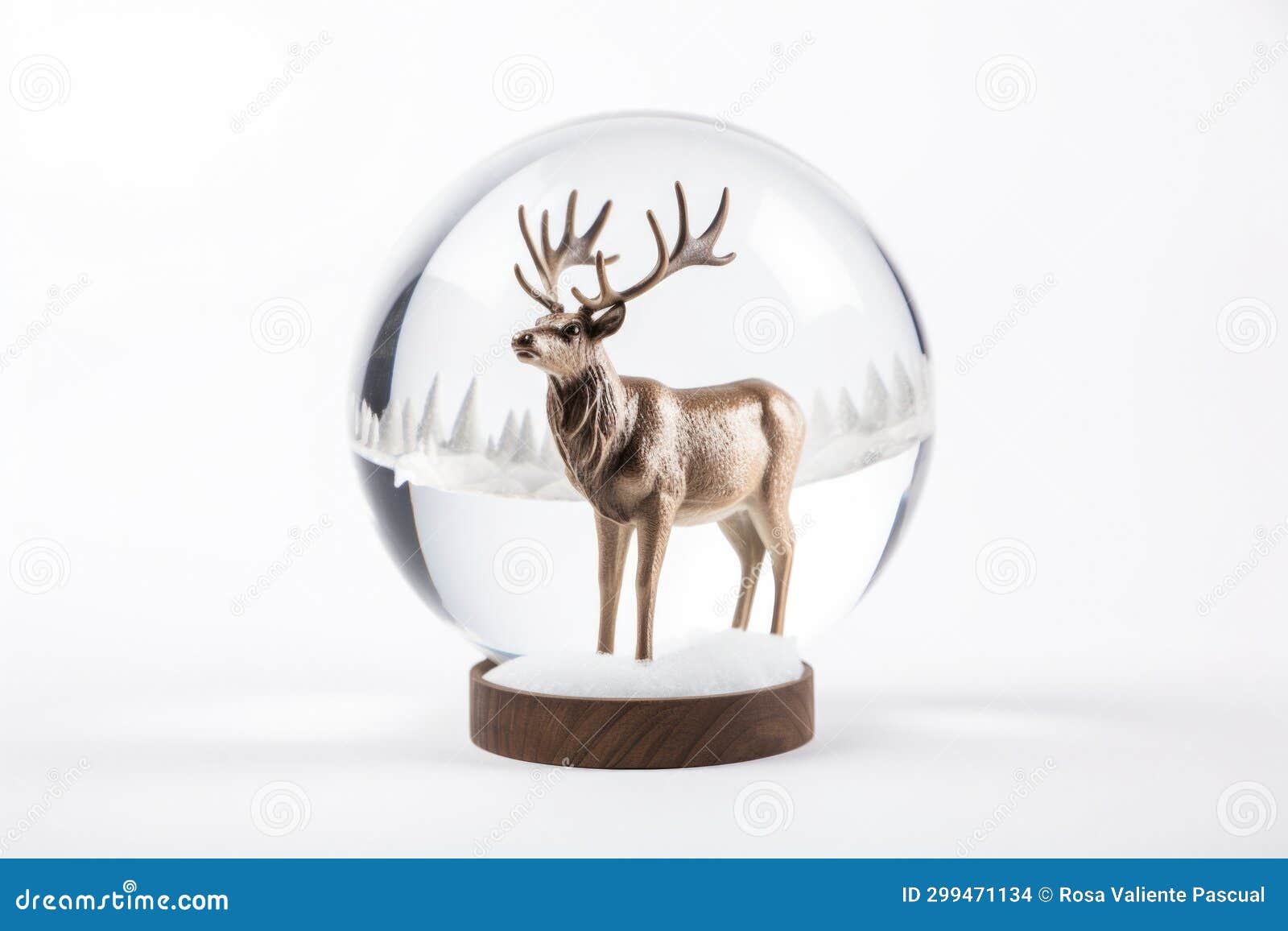 Golden Reindeer Inside Snow Crystal Ball Stock Illustration ...