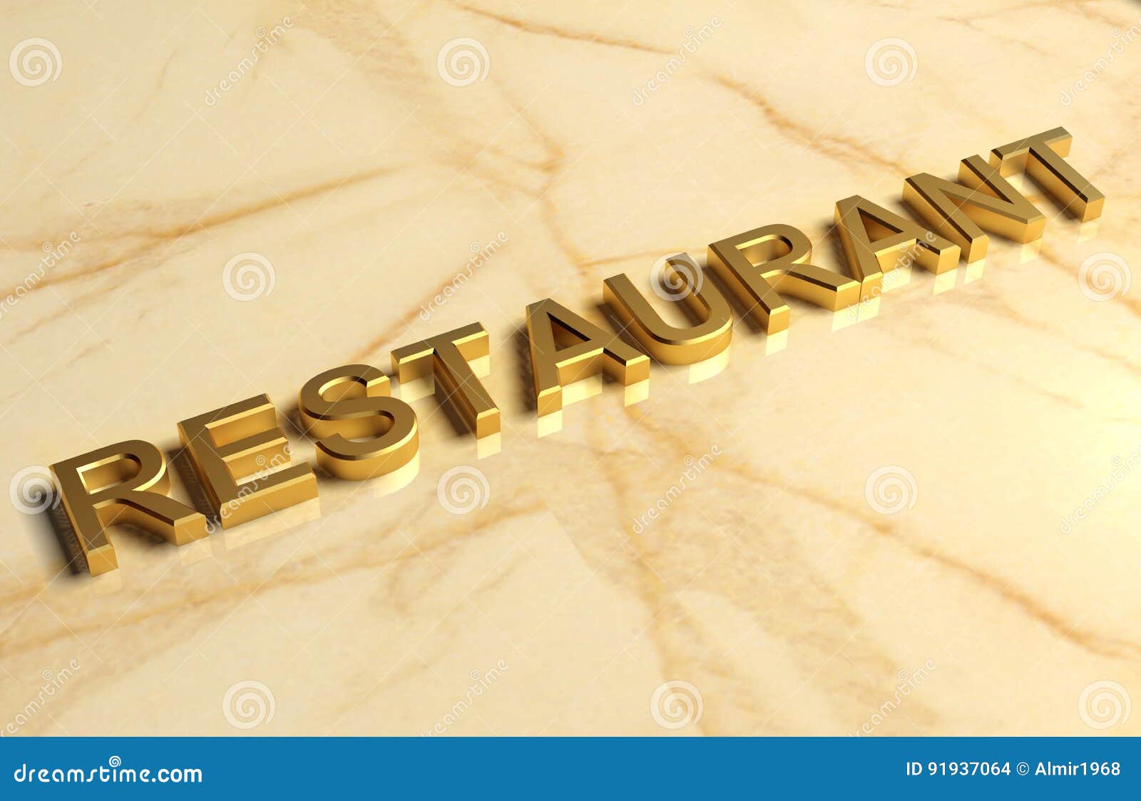Golden restaurants sign stock illustration. Illustration of dinner ...