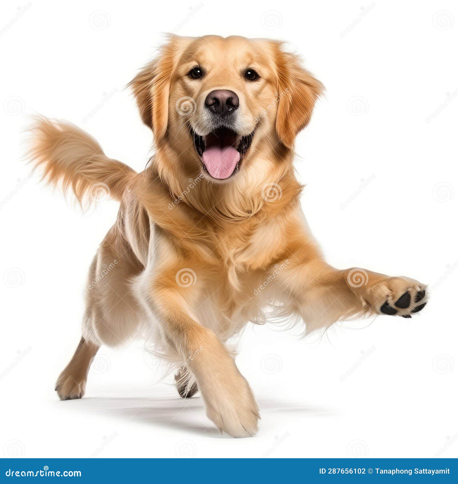 Puppy Running White Background