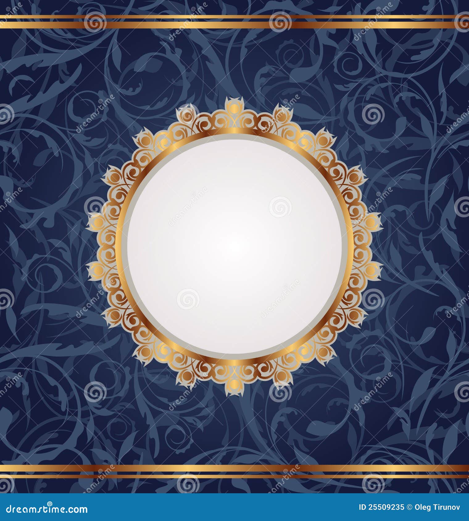Golden Retro Frame, Seamless Floral Texture Stock Vector - Illustration ...