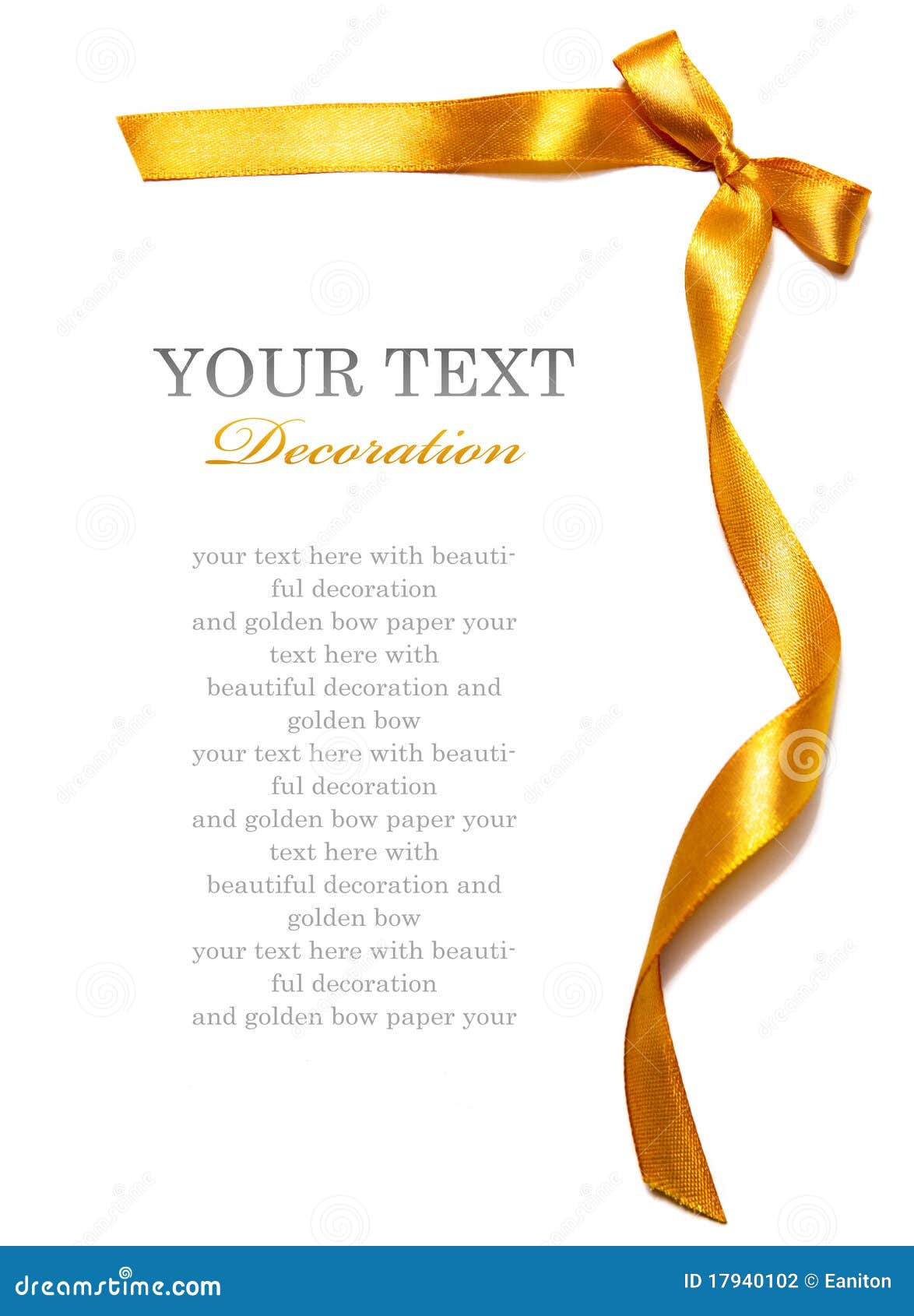Golden Ribbon Border Isolated On White Royalty-Free Stock Image ...