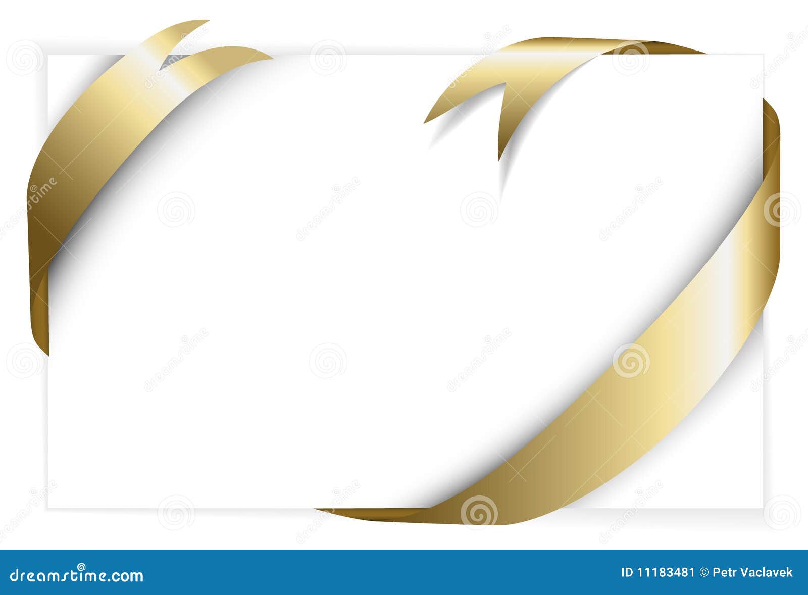 Golden Ribbon Around White Paper Stock Vector - Illustration of golden ...
