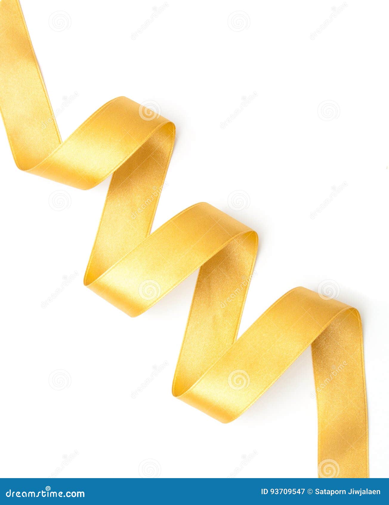 Golden Ribbon Border Isolated on White Stock Image - Image of yellow ...