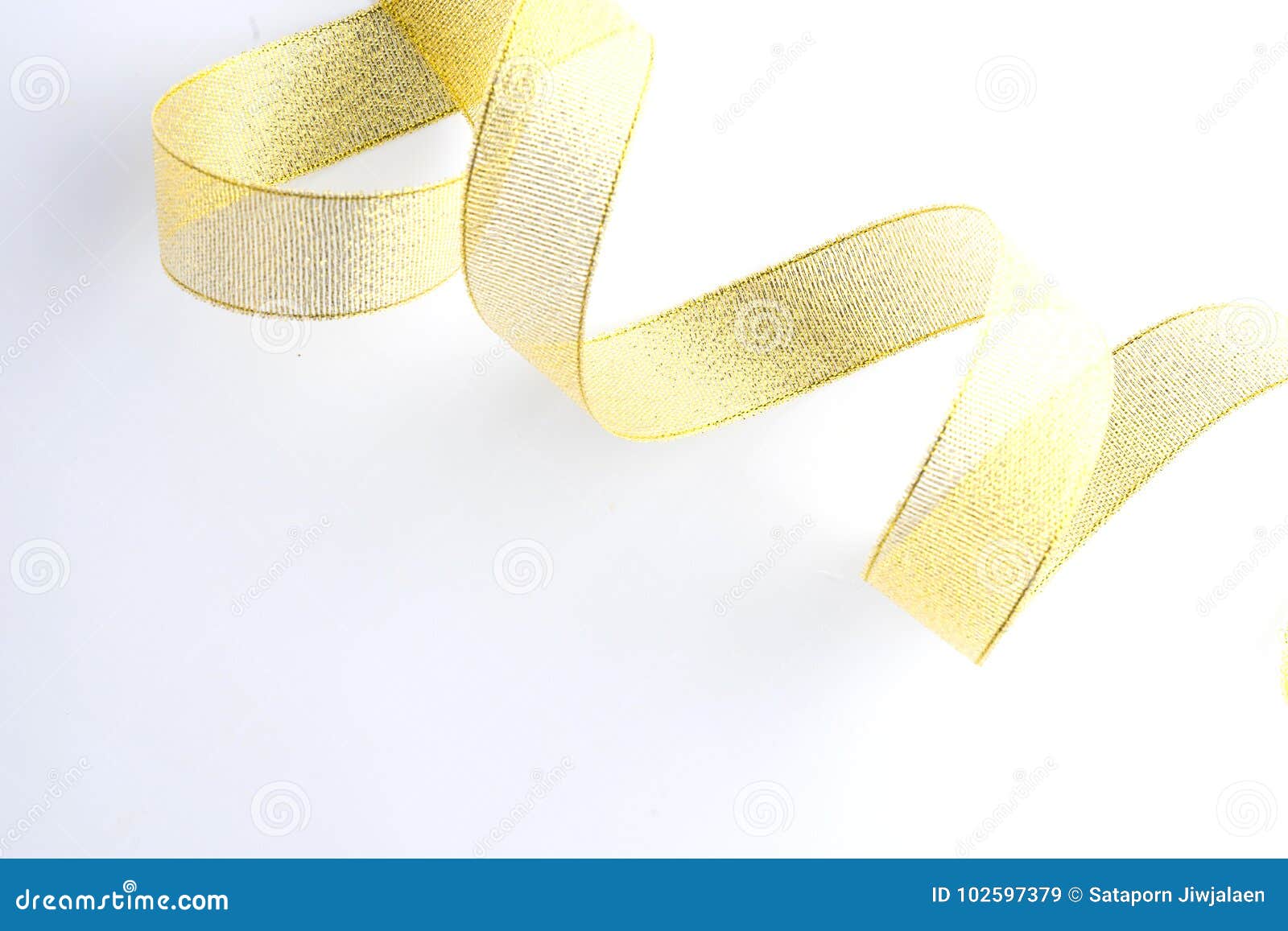 Golden Ribbon Collection Isolated Stock Image - Image of party, ribbon ...