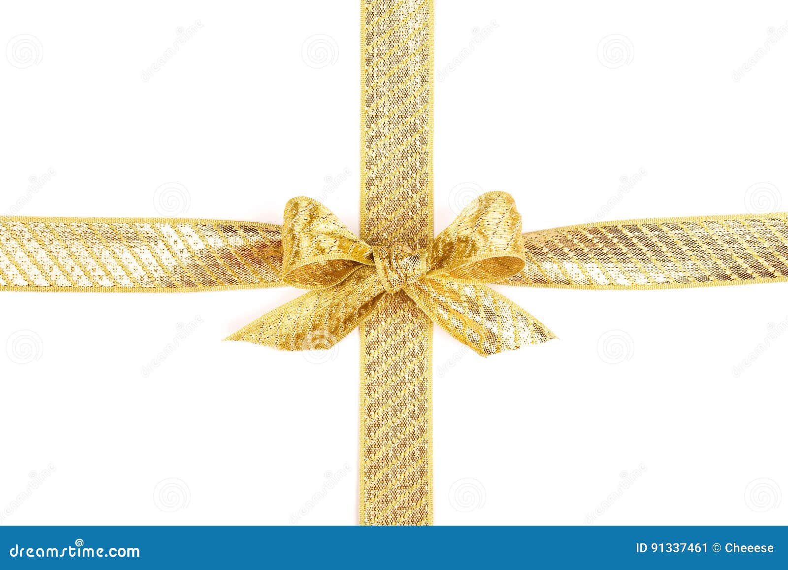Golden Ribbon Isolated on White Stock Image - Image of knot, braiding ...