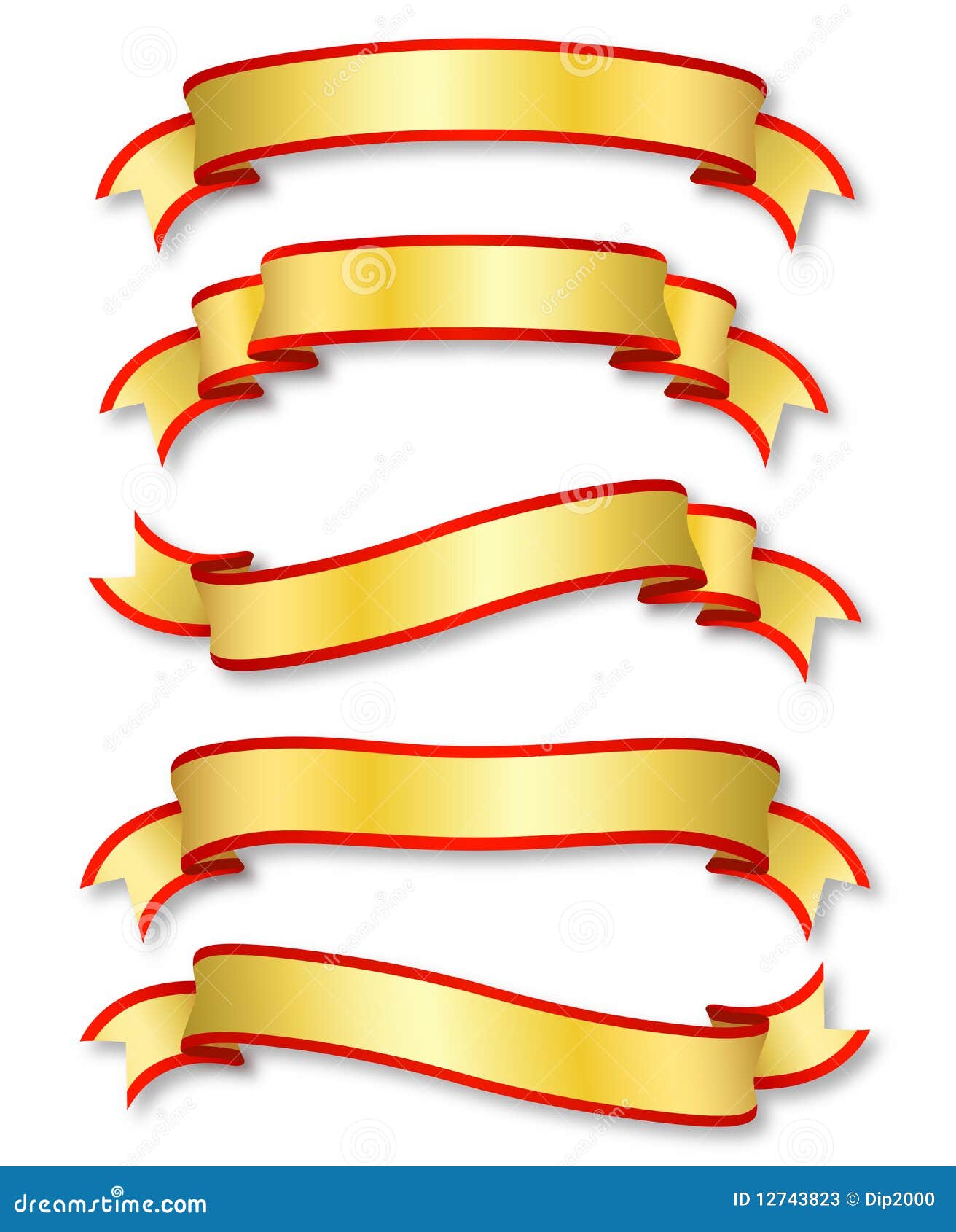 Golden ribbons stock vector. Illustration of isolated - 12743823