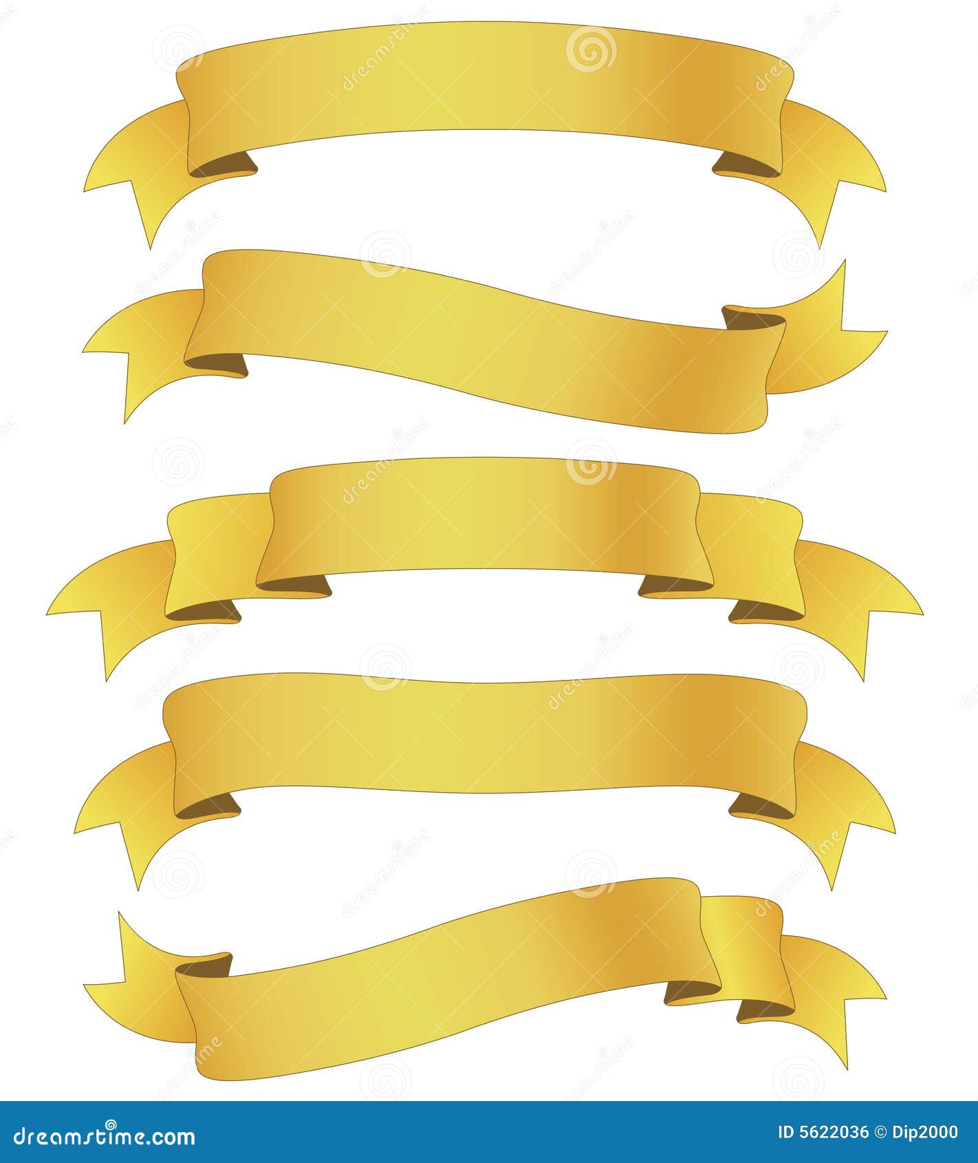 Golden ribbons stock vector. Illustration of ancient, abstract - 5622036