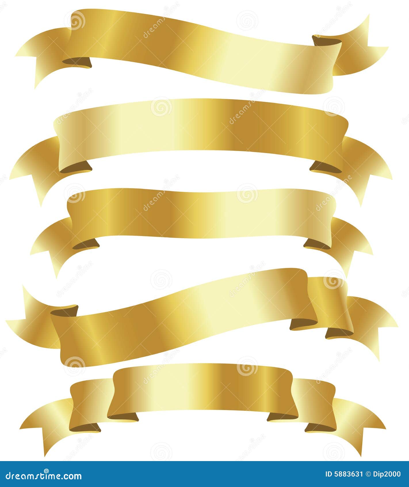 Golden ribbons stock vector. Illustration of background - 5883631