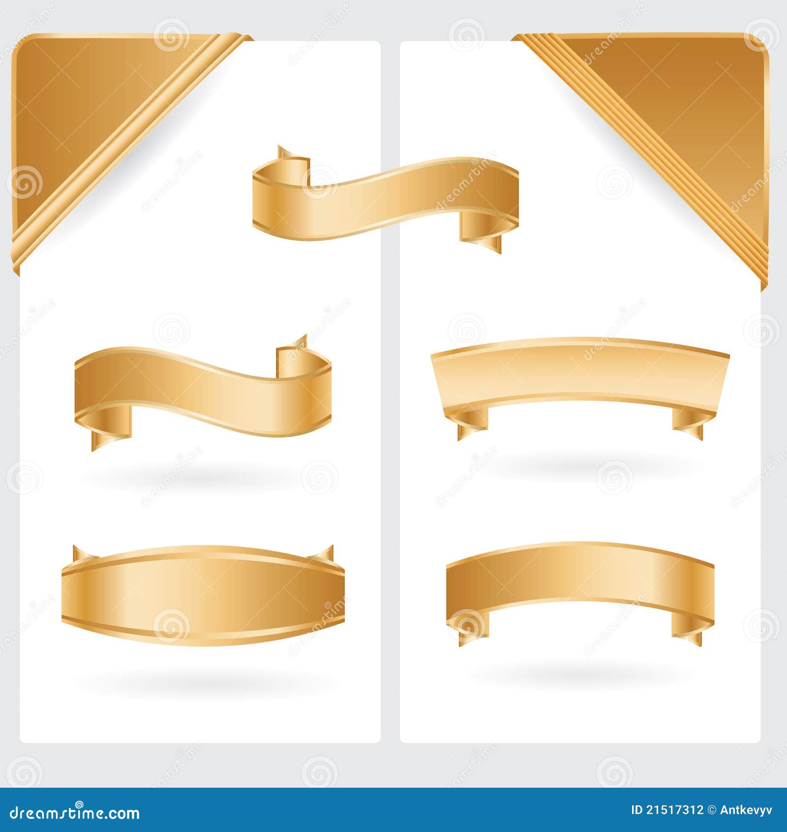 Golden ribbons and corners stock vector. Illustration of decor - 21517312