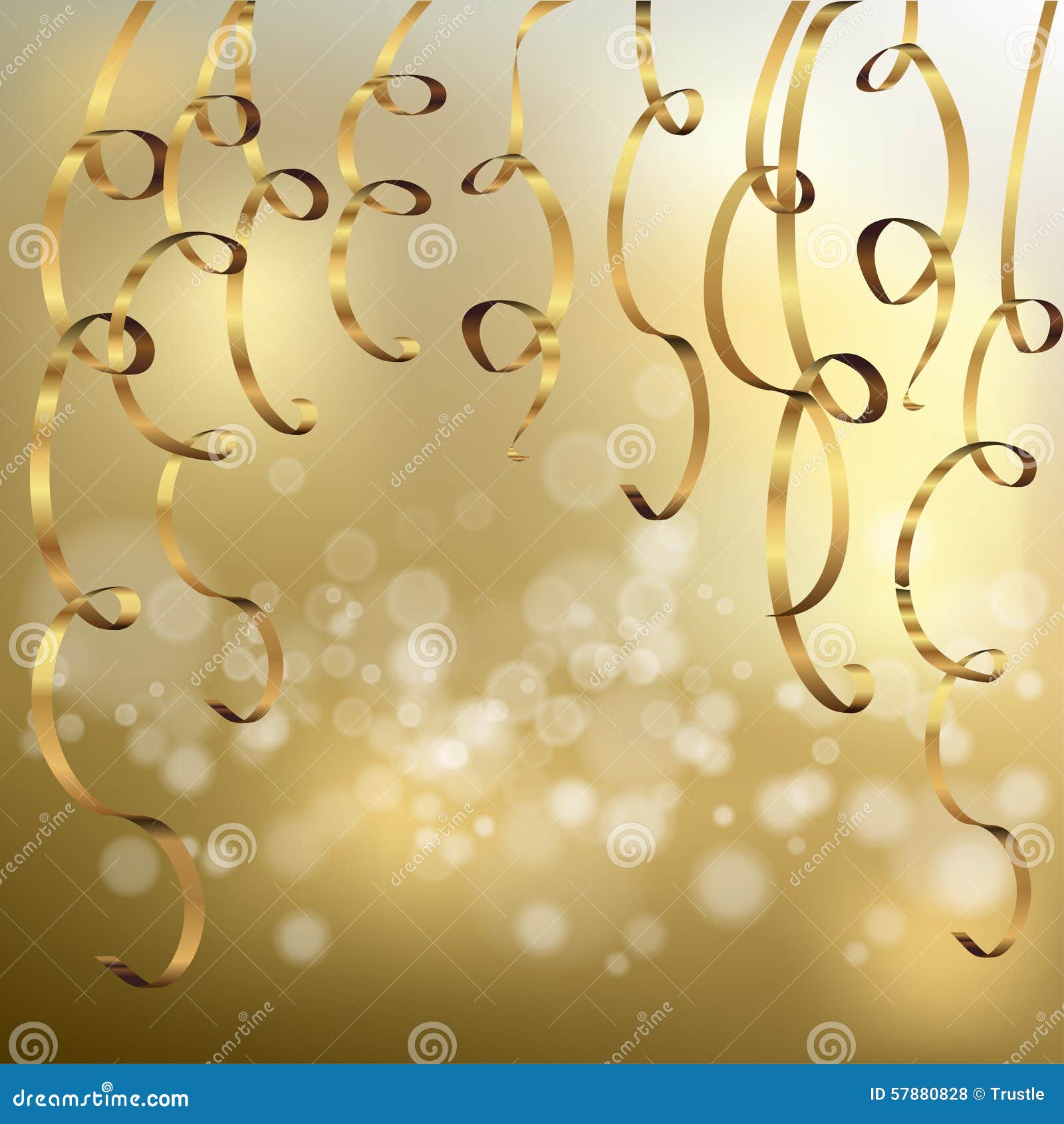 Golden Ribbons Vector, Vector Illustration Of Gold Ribbon ...