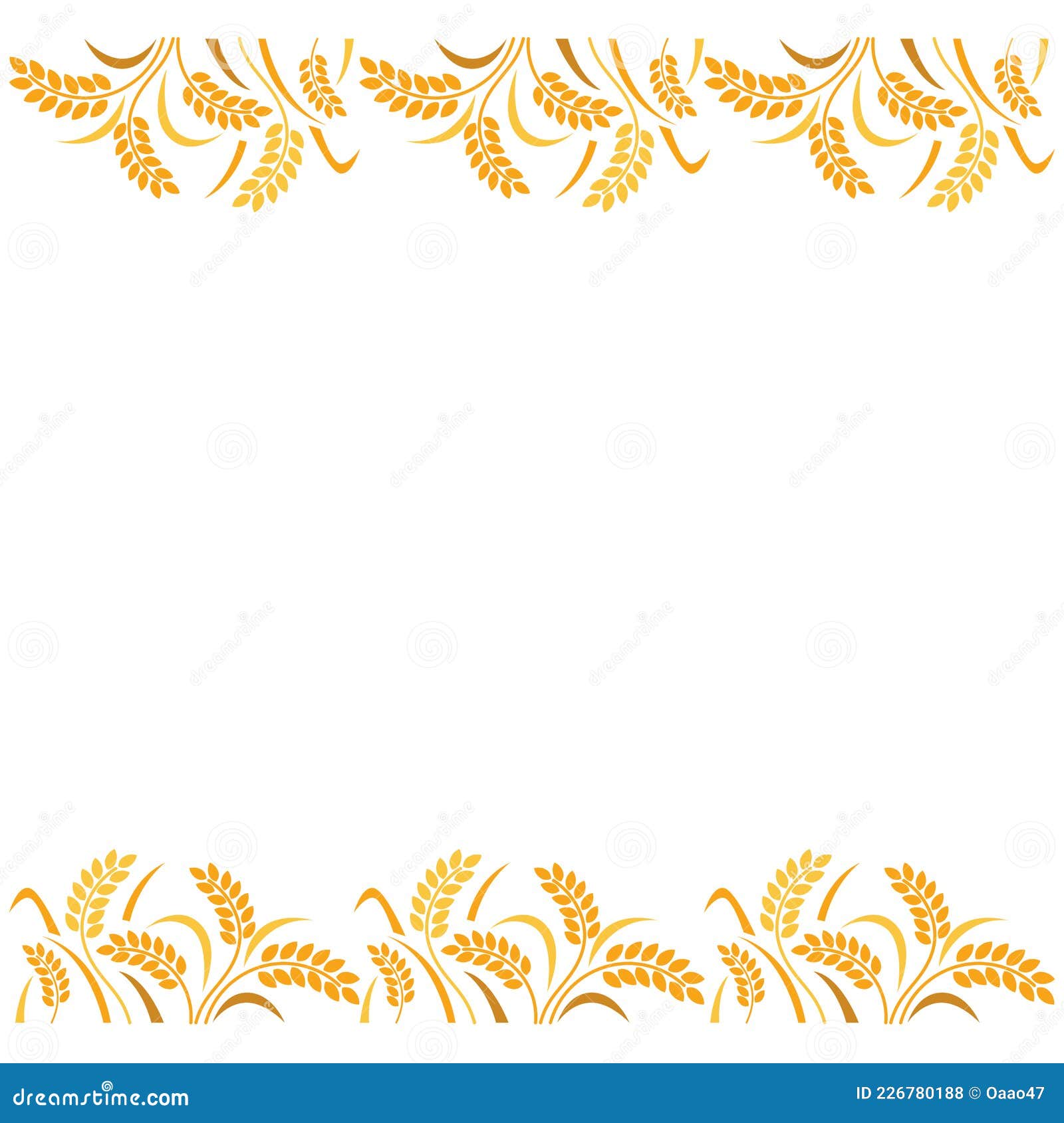 Golden rice background stock vector. Illustration of harvest - 226780188