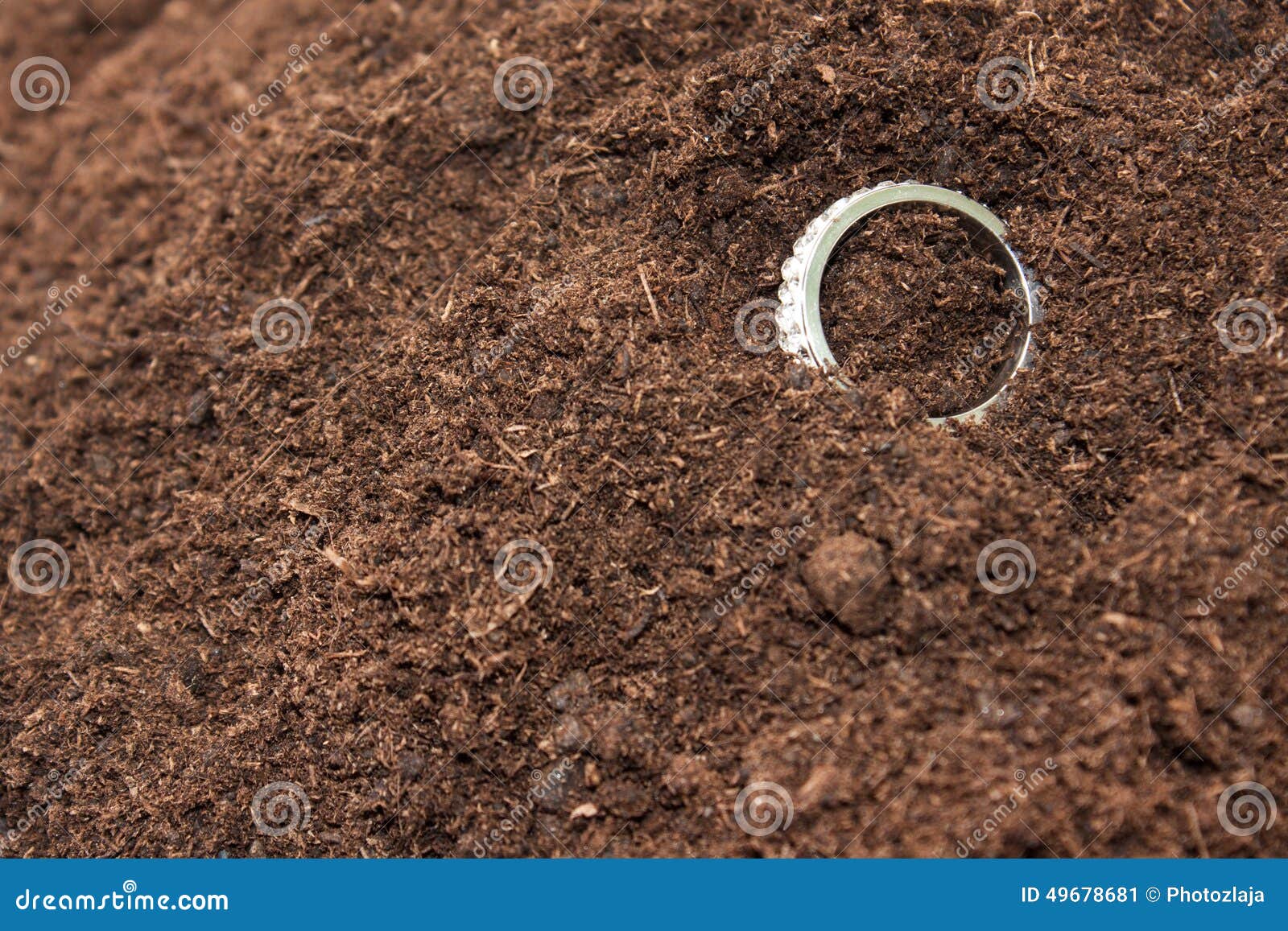 Golden Ring Droped on the Soil Ground Stock Image - Image of earth ...