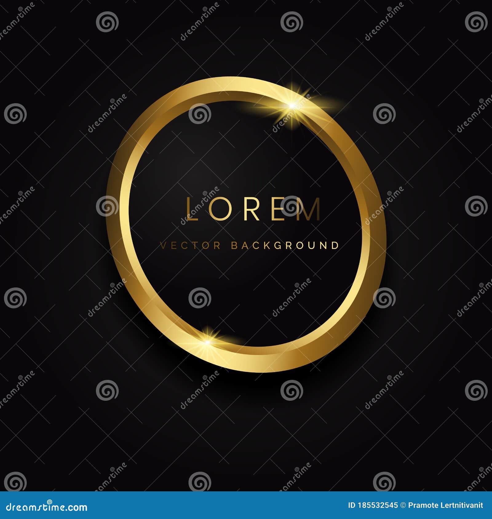 Golden Ring Frame Background. Luxury Style Stock Vector - Illustration ...