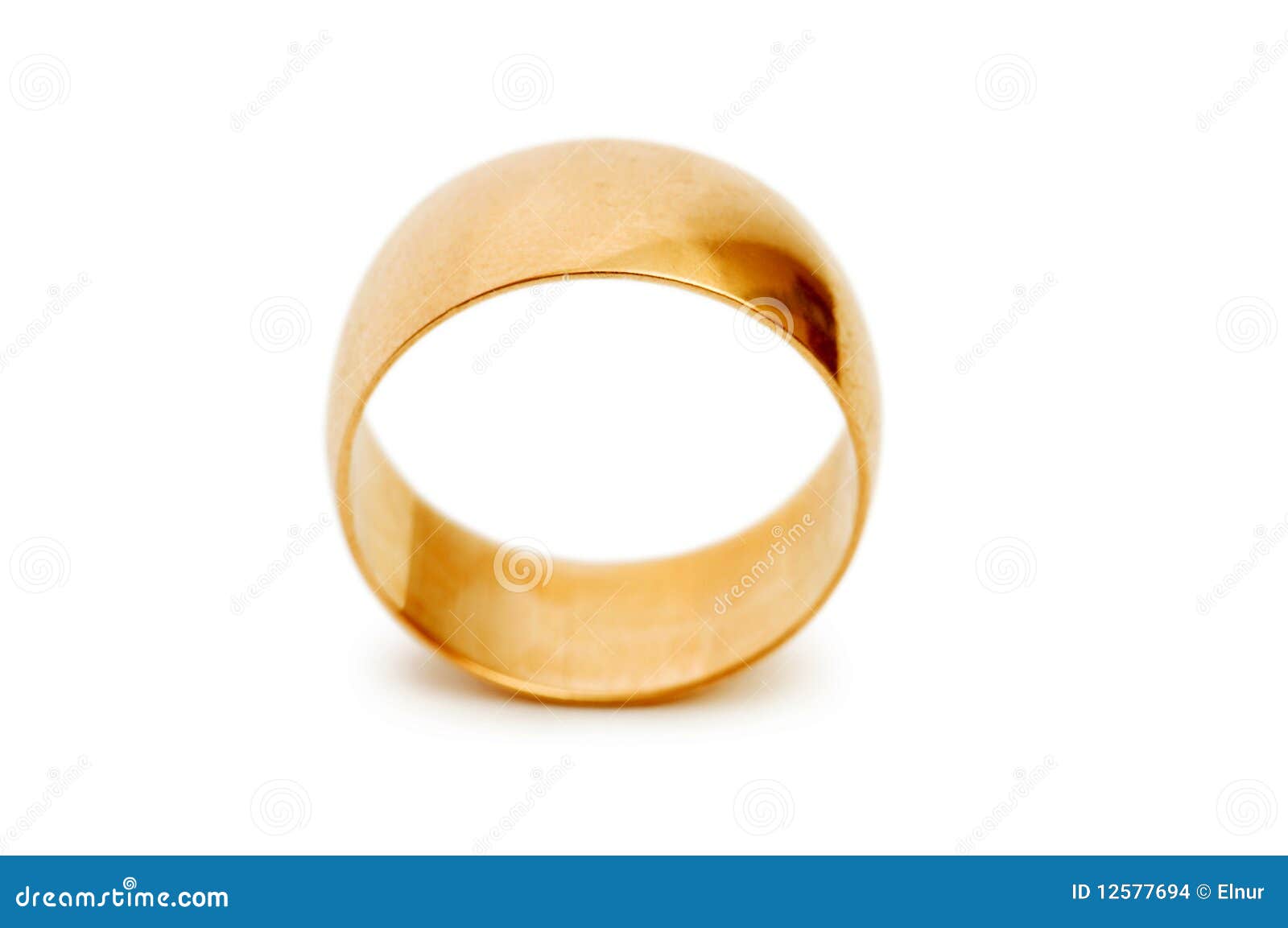 Golden Ring Isolated on the White Stock Photo - Image of object ...