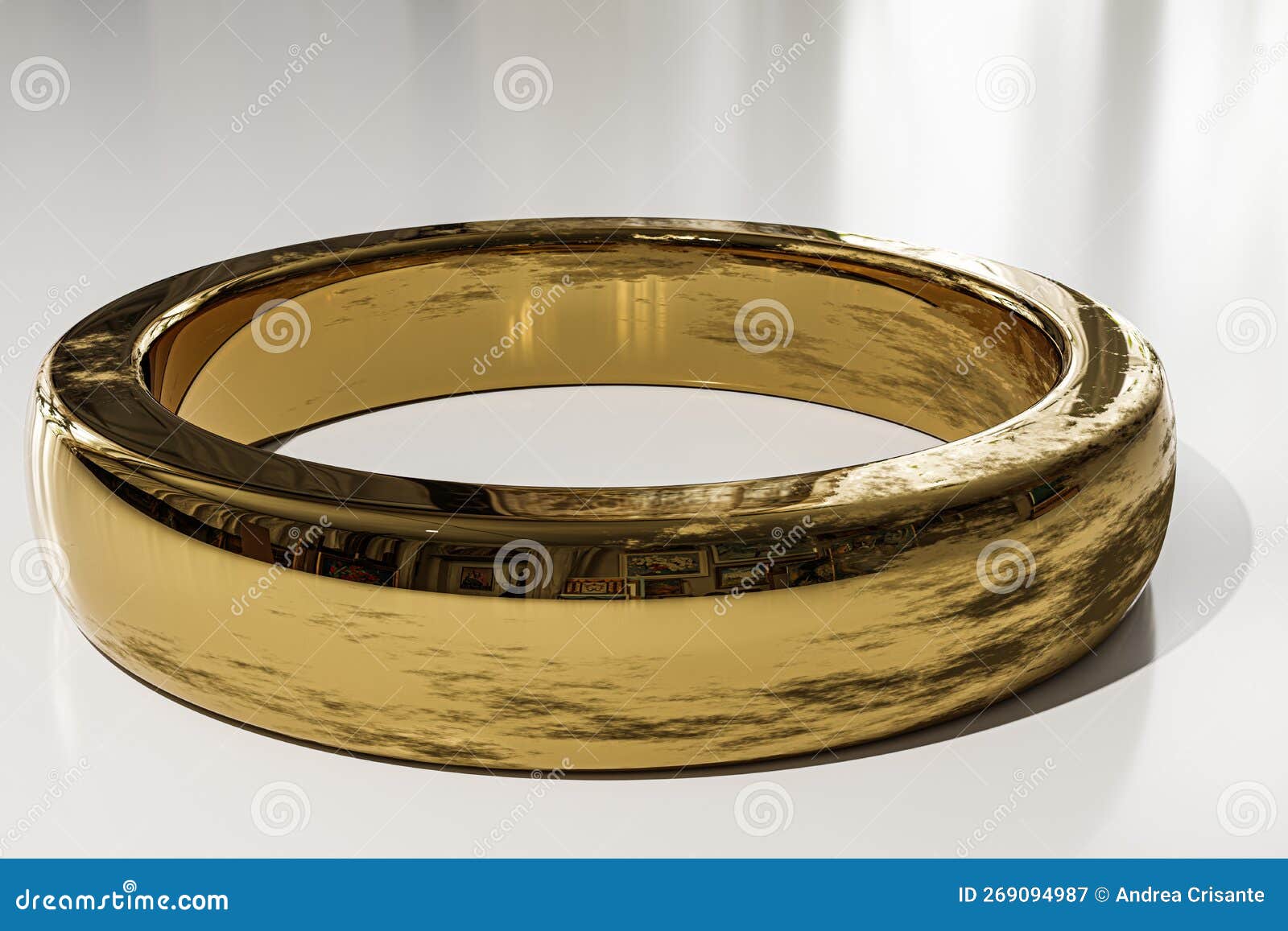 Golden Ring Isolated on White Background Stock Illustration ...