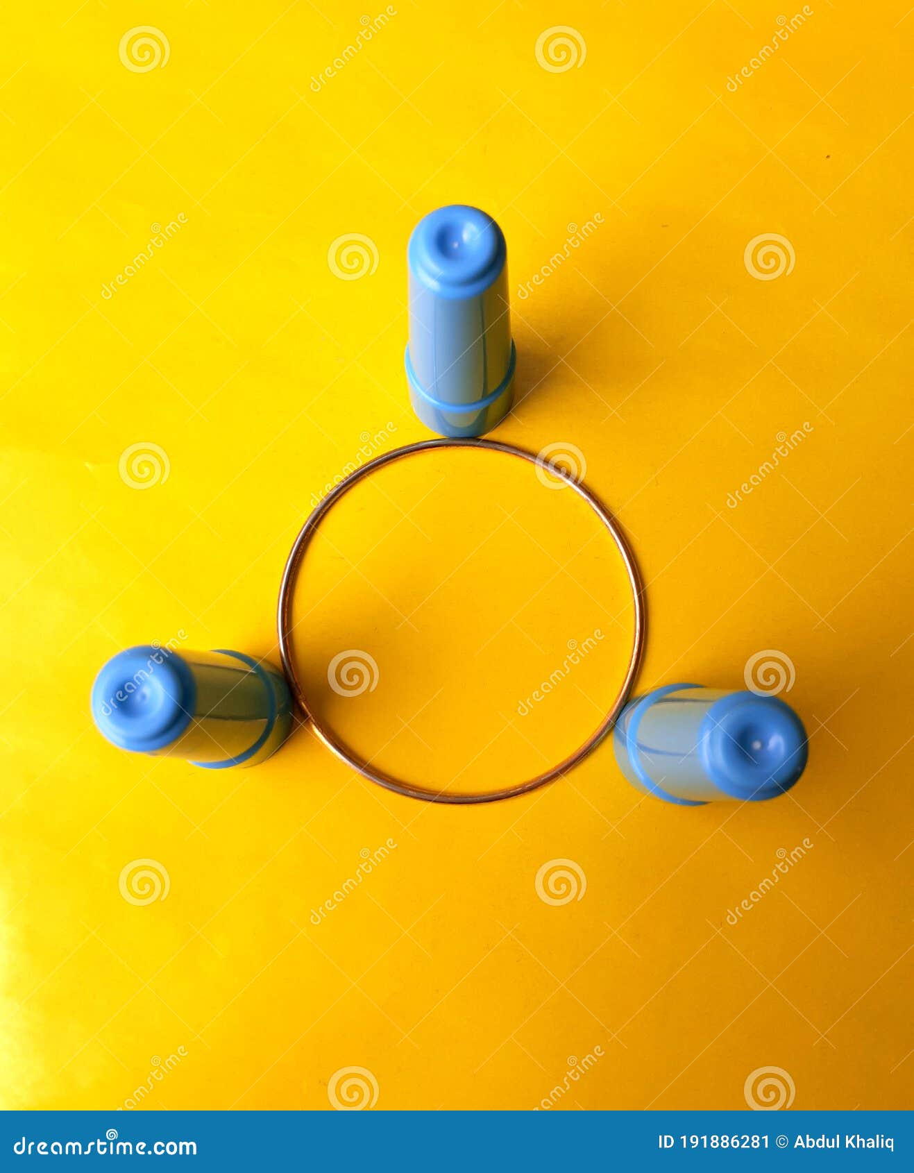 Golden Ring Placed between 3 Point Cap-sticks Stock Image - Image of ...