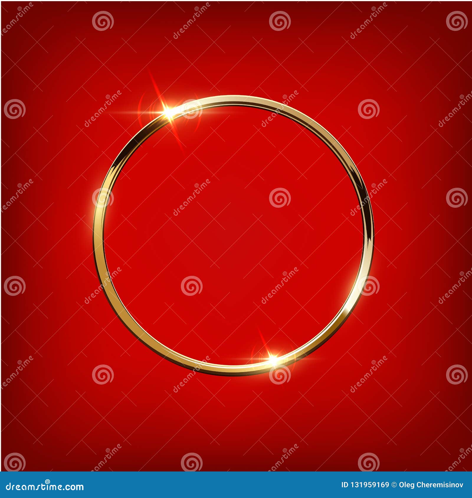 Golden Ring on Red Background. Vector Luxury Design Element. Stock ...