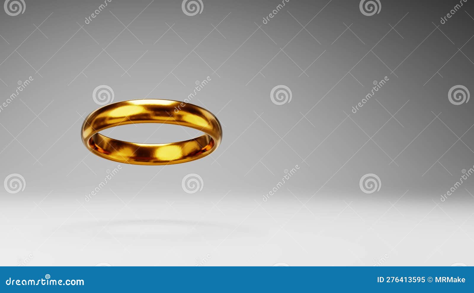 Golden Ring Spinning on Studio Gray Background Stock Video - Video of ...