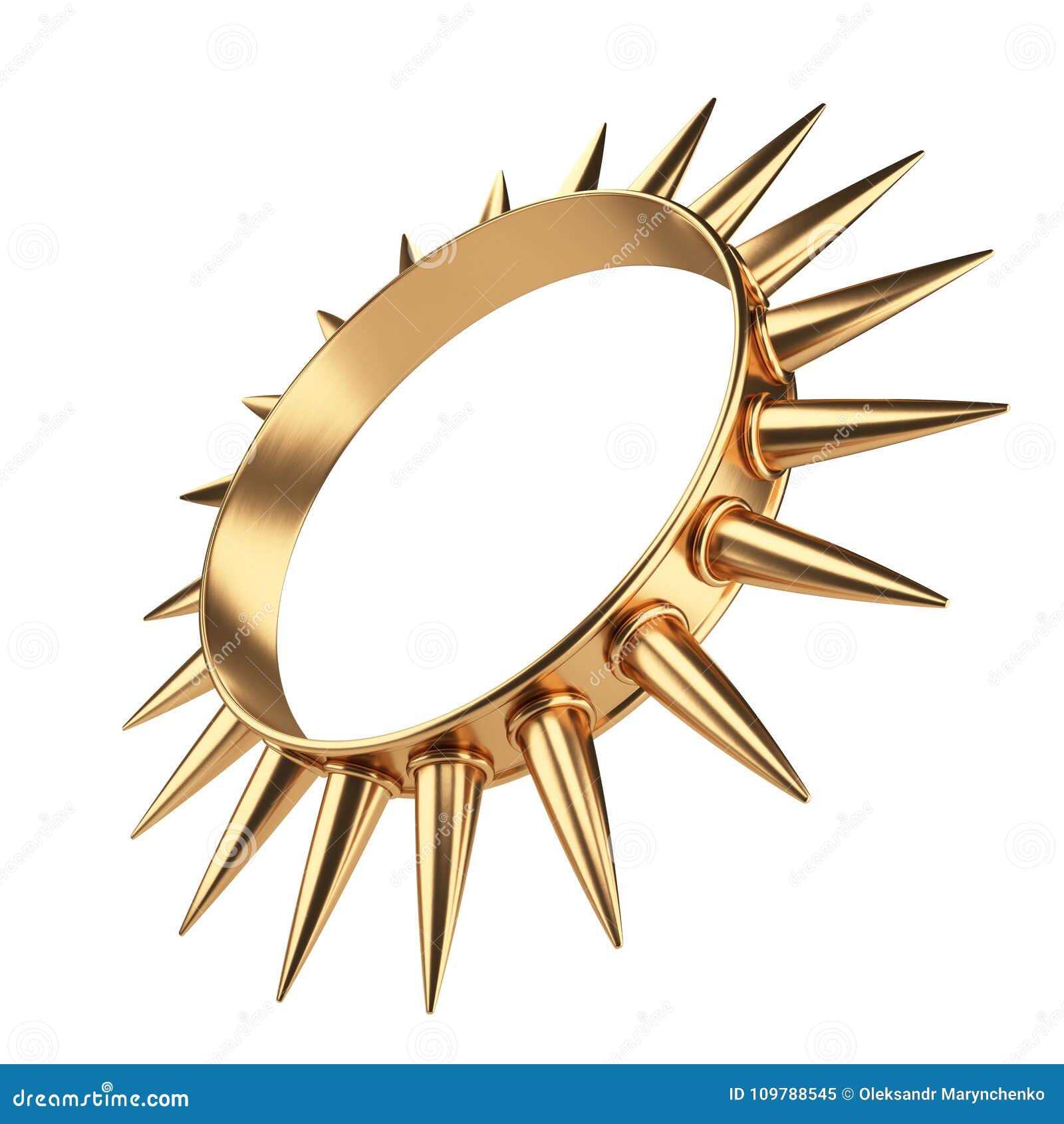 Golden Ring with Thorns. Very Sharp Spikes Stock Illustration ...